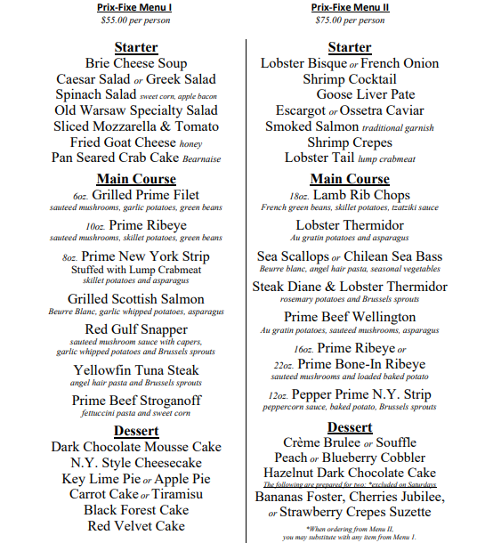 PRIX-FIXE Menu — Home