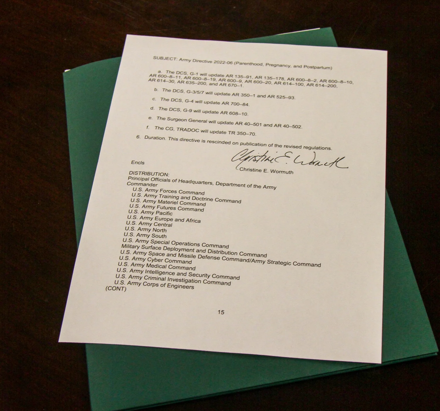 ARMY Directive 2022-06 | Global Military Lactation Community