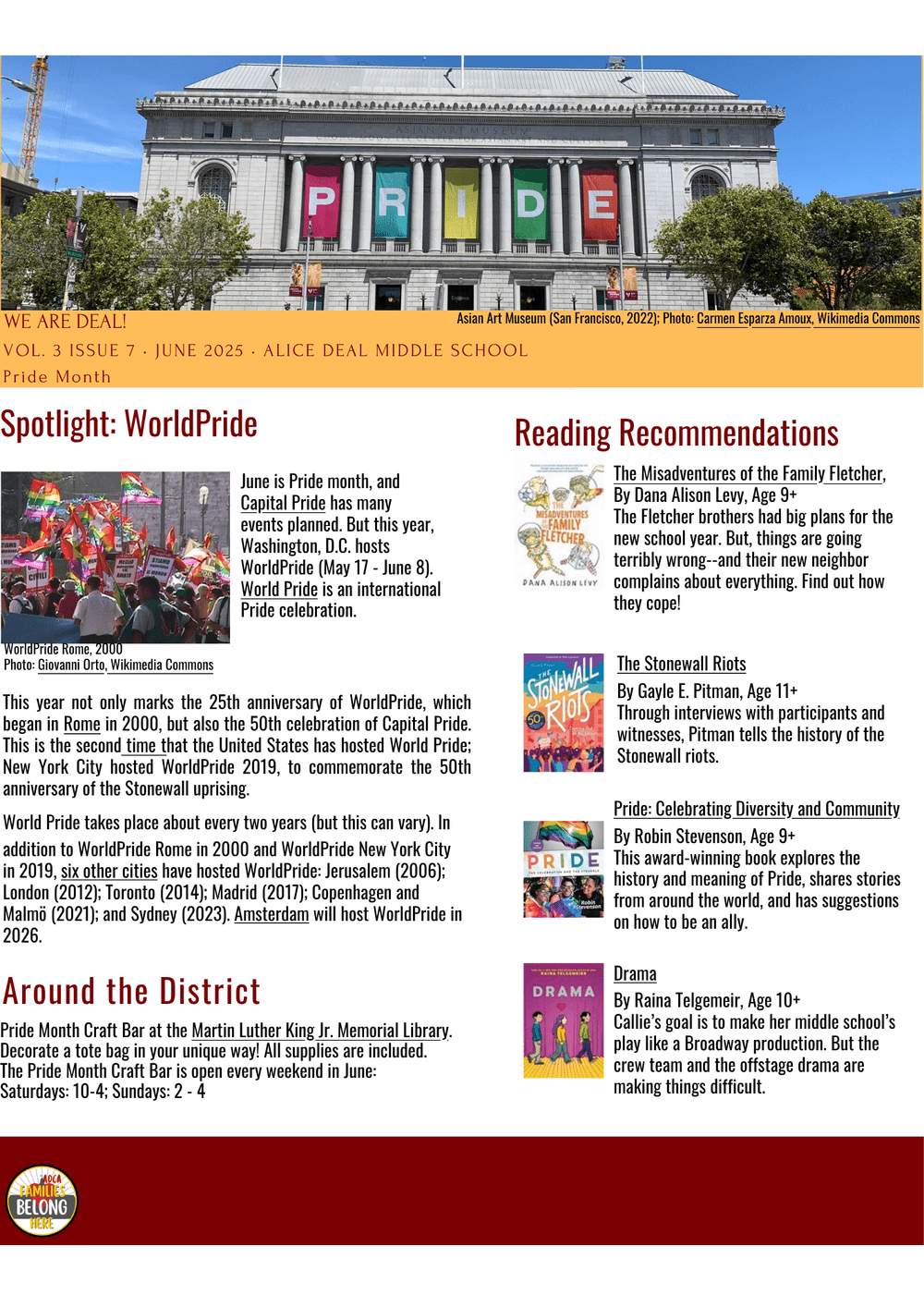 We are Deal! Newsletter — Alice Deal Middle School