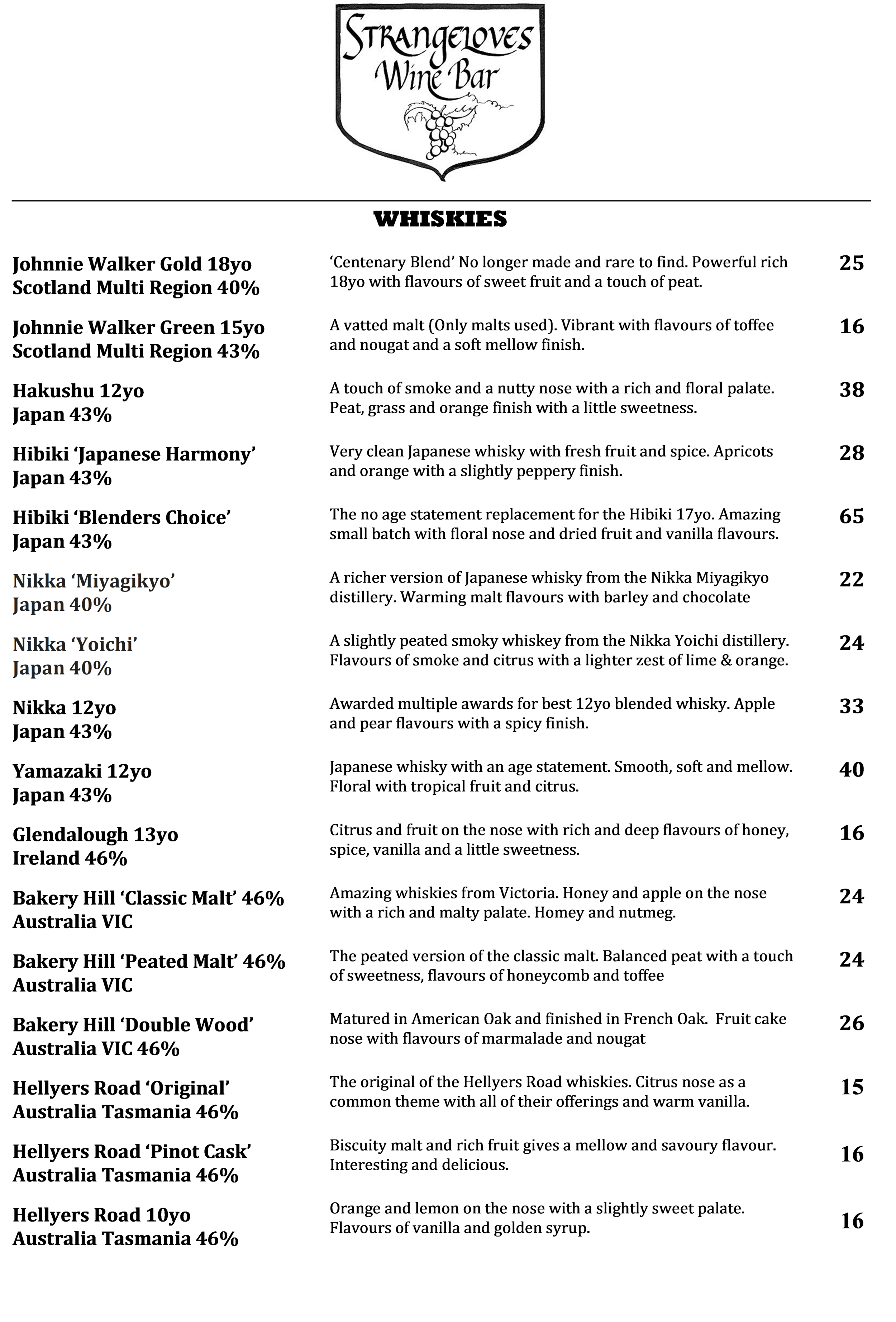 Drinks List Strangeloves Wine Bar drinks-list-strangeloves-wine-bar