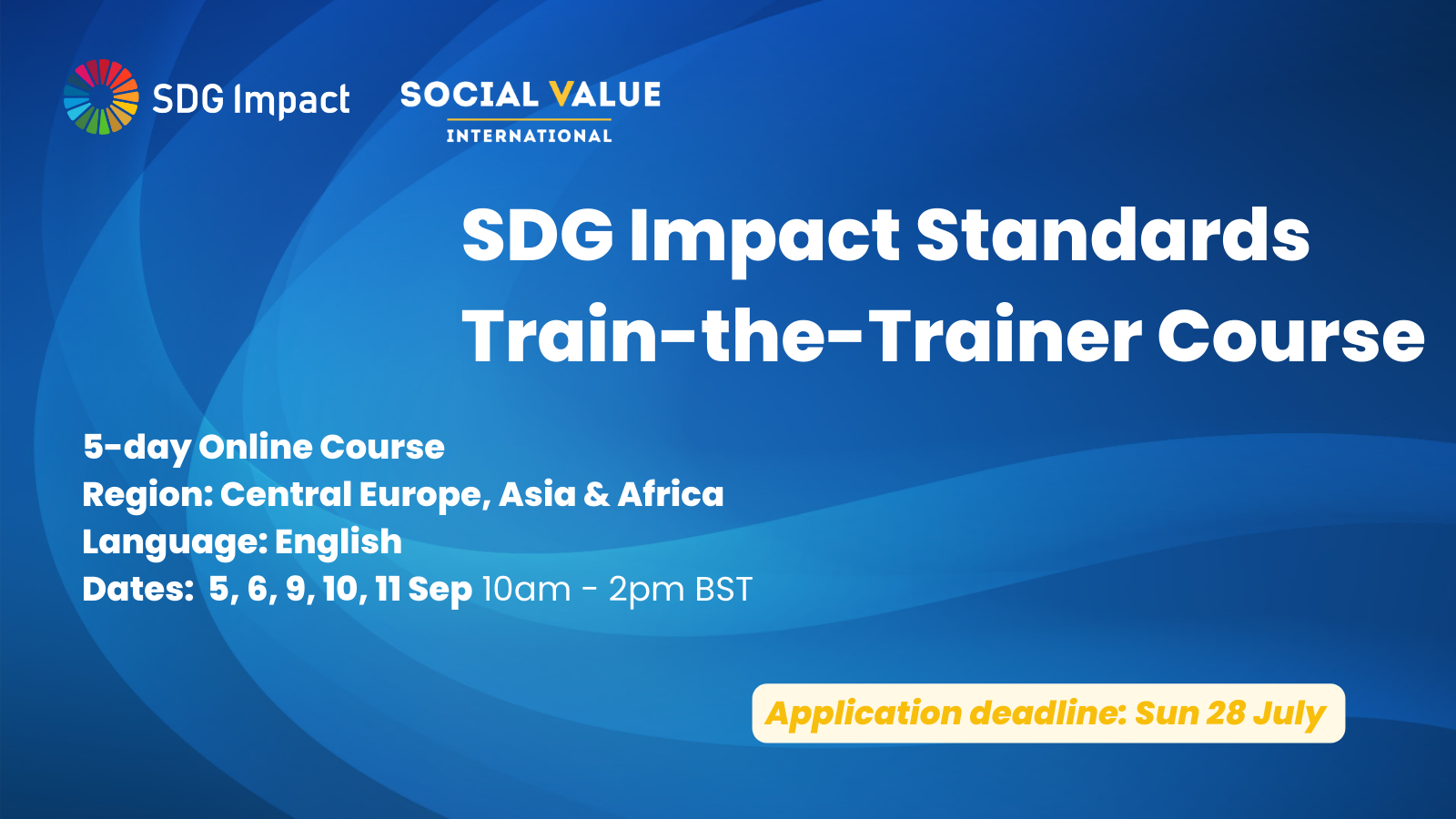SDG Standard Impacts Train-the-Trainer Course — Social Value International