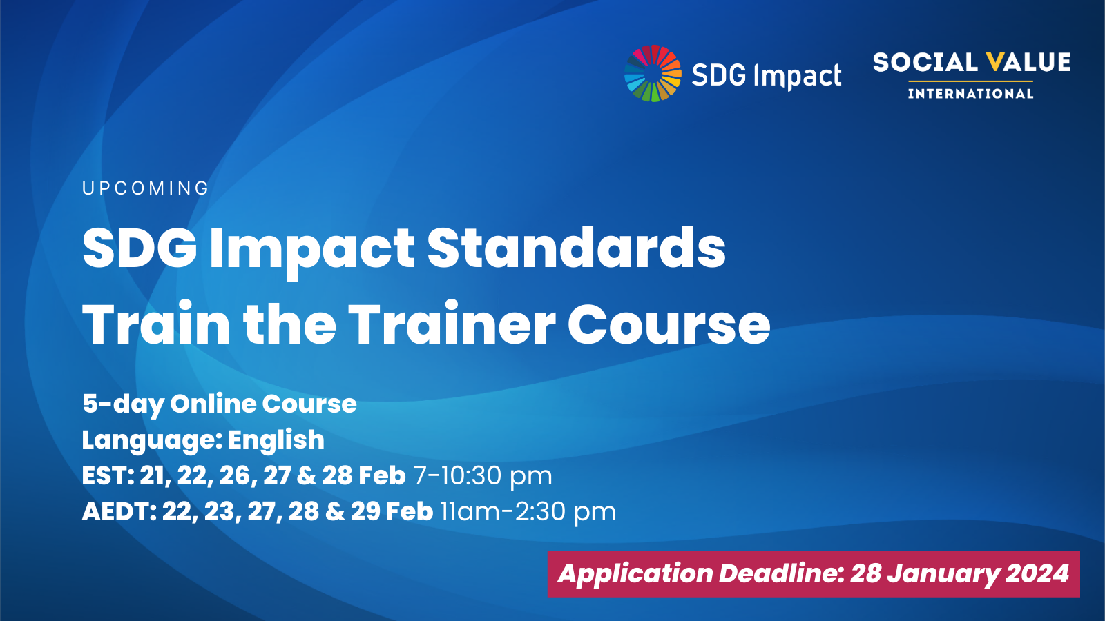SDG Standard Impacts Train-the-Trainer Course — Social Value International