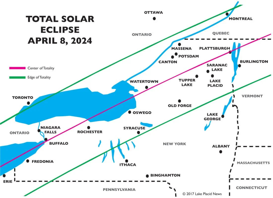 2024 Solar Eclipse: What is the Path of Totality? | Things to Do in the Adirondacks