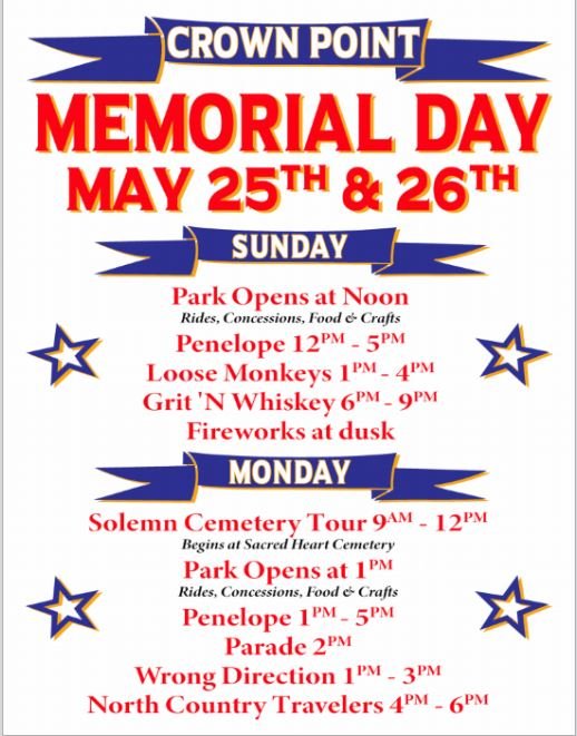 Crown Point Memorial Day Celebration | May 25, 2025 | Things to Do in ...