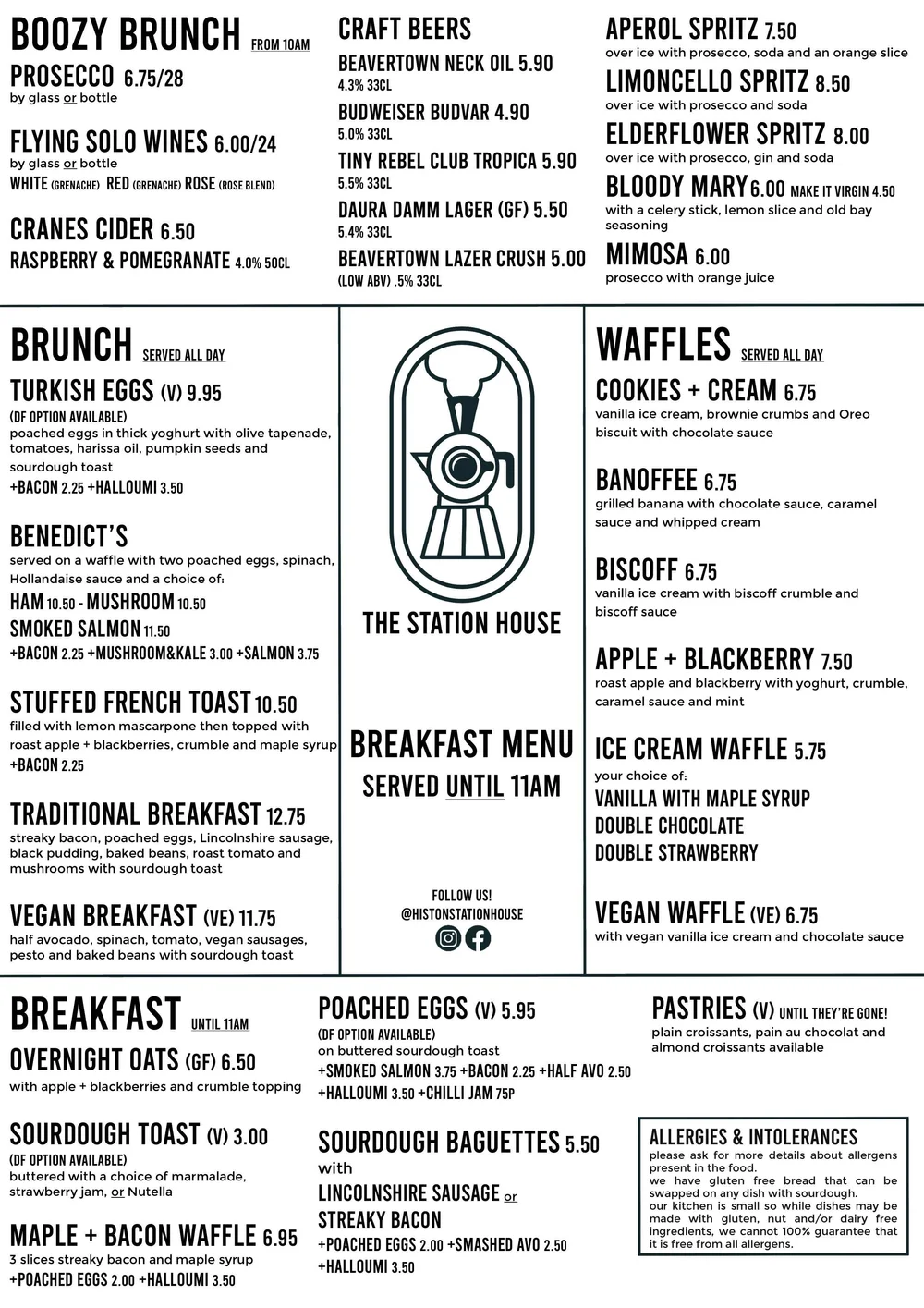 The Station House - Breakfast, Brunch & Lunch Menu