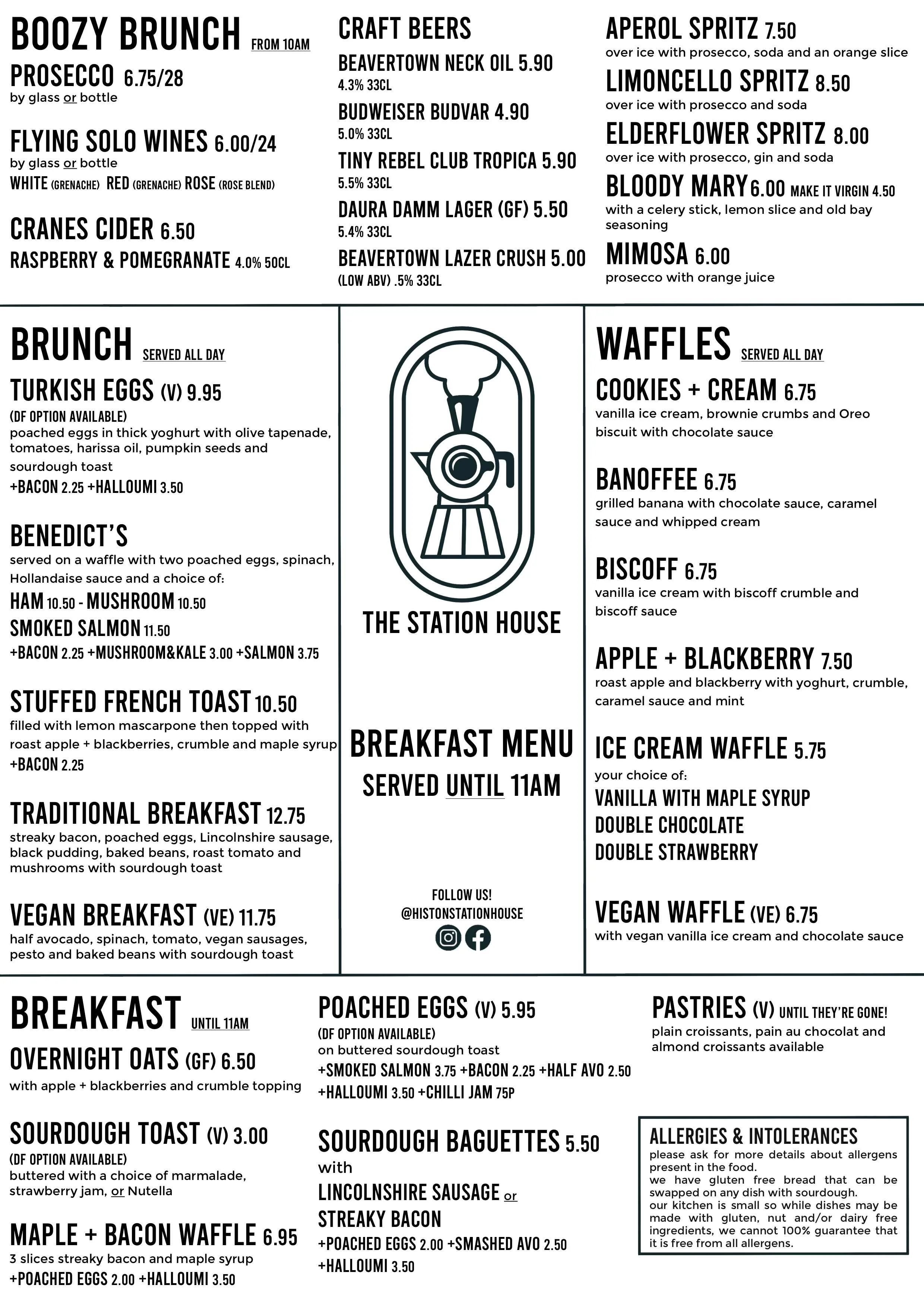 The Station House - Breakfast, Brunch & Lunch Menu
