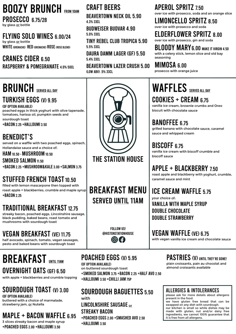 The Station House - Breakfast, Brunch & Lunch Menu