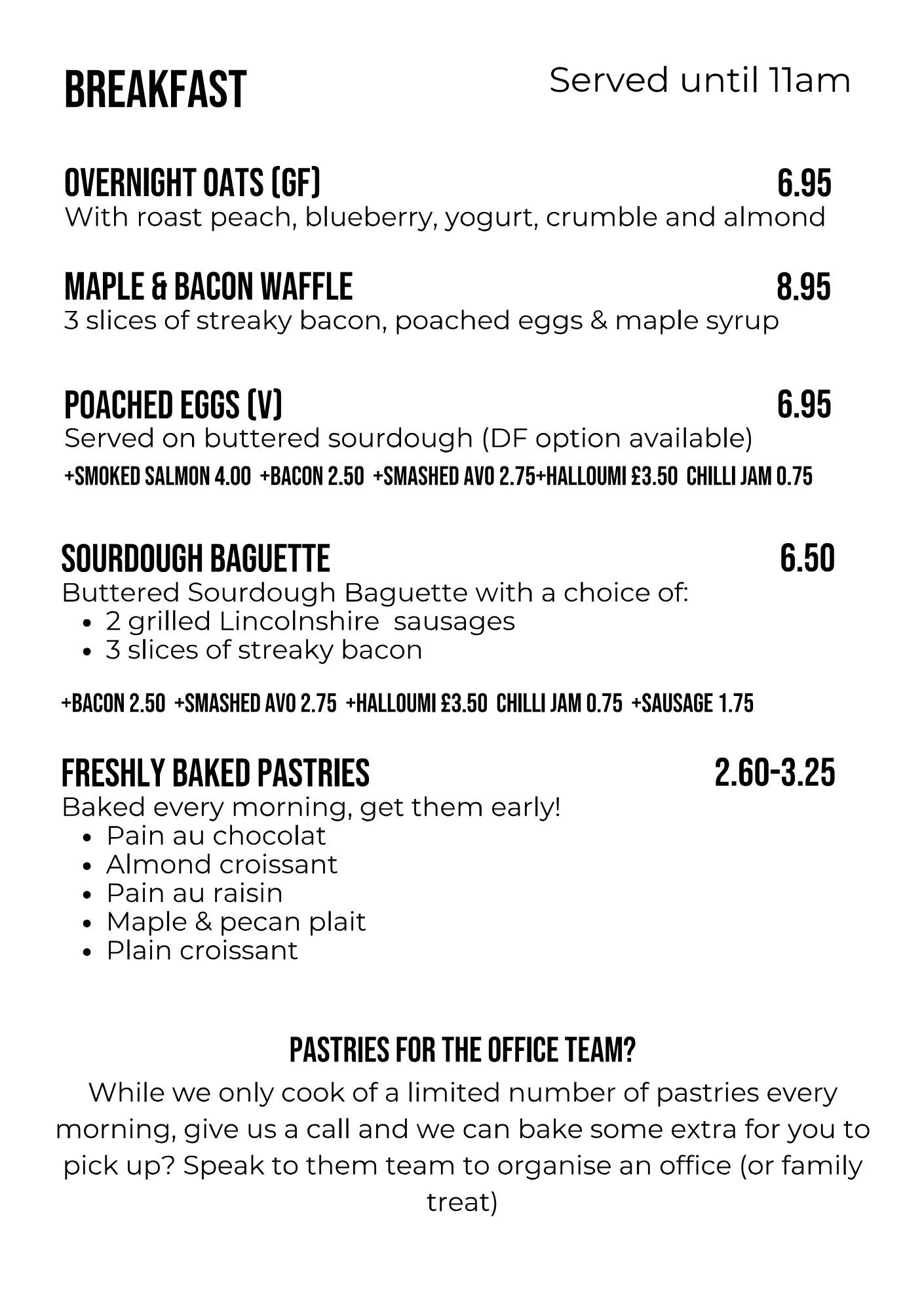 The Station House - Breakfast Menu