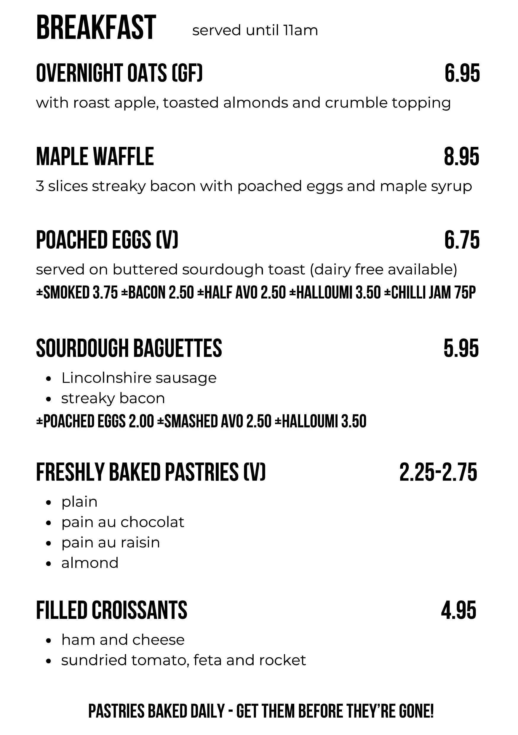 The Station House - Breakfast Menu