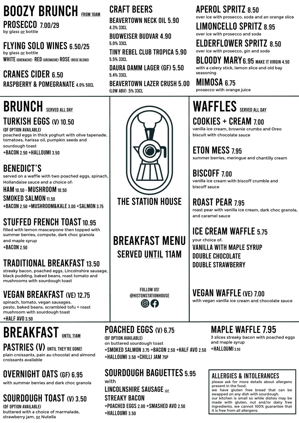 The Station House - Breakfast Menu
