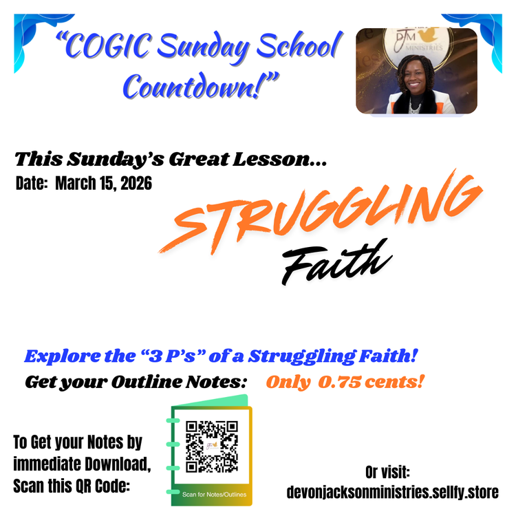 "Reversal of Shame" (4-12-26) COGIC Sunday School Countdown Outline ...