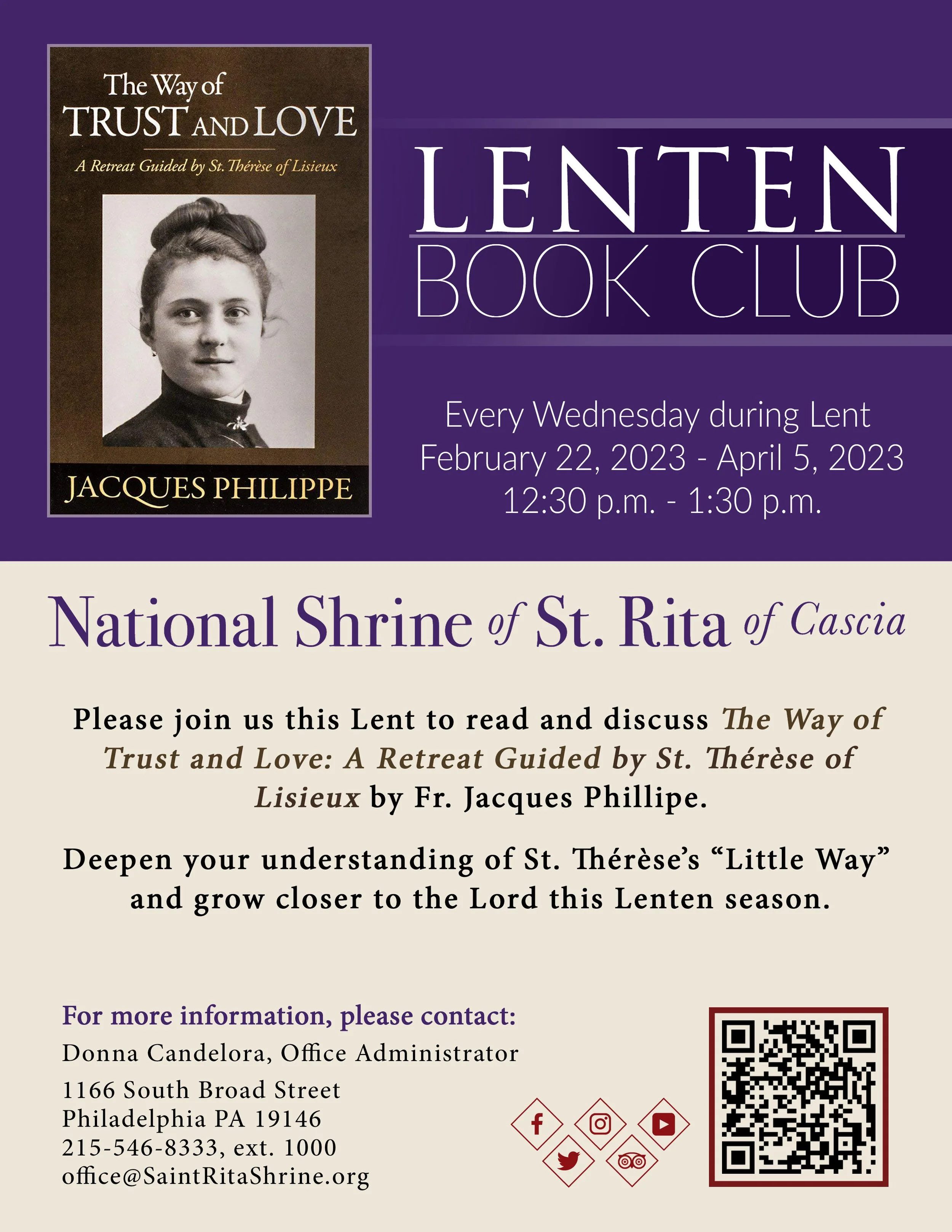 Lenten Book Club — The National Shrine of Saint Rita of Cascia