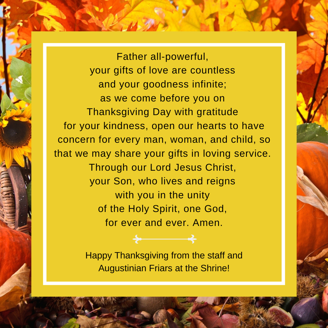 A Prayer for Thanksgiving — The National Shrine of Saint Rita of Cascia