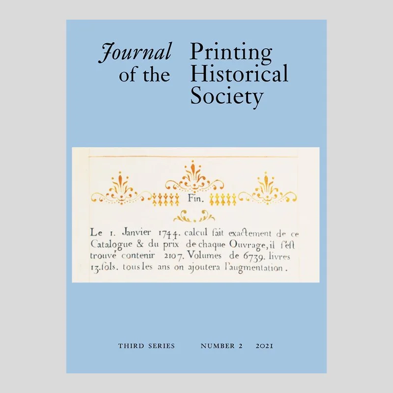 The Journal — The Printing Historical Society