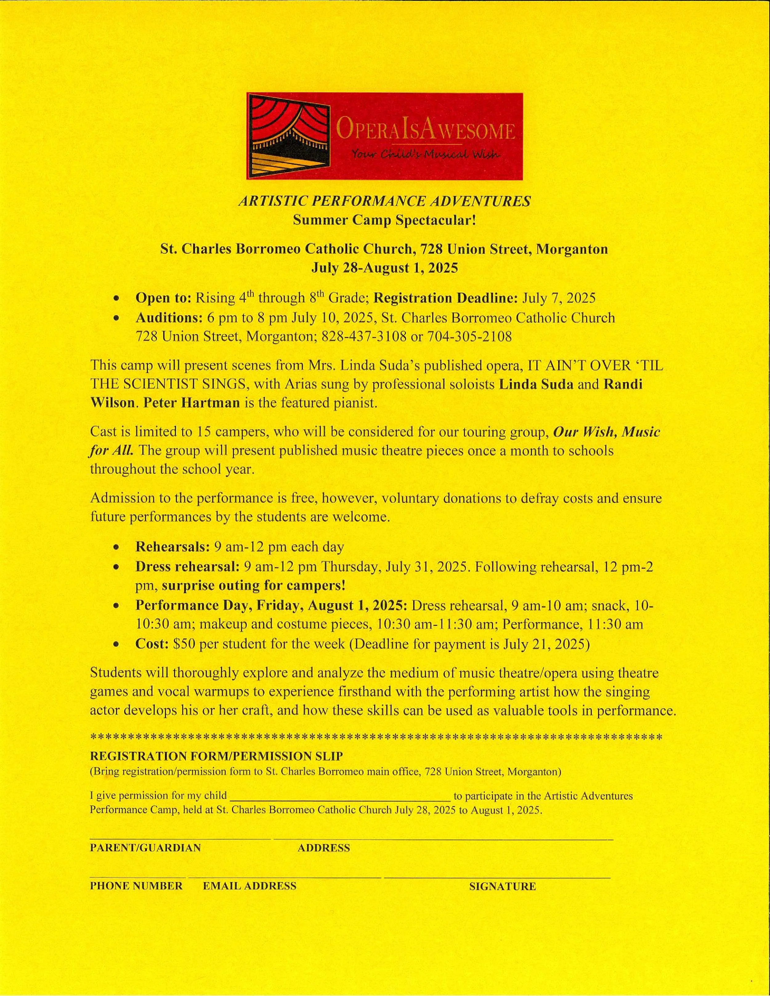 Opera is Awesome Summer Camp — Saint Charles Borromeo Catholic Church