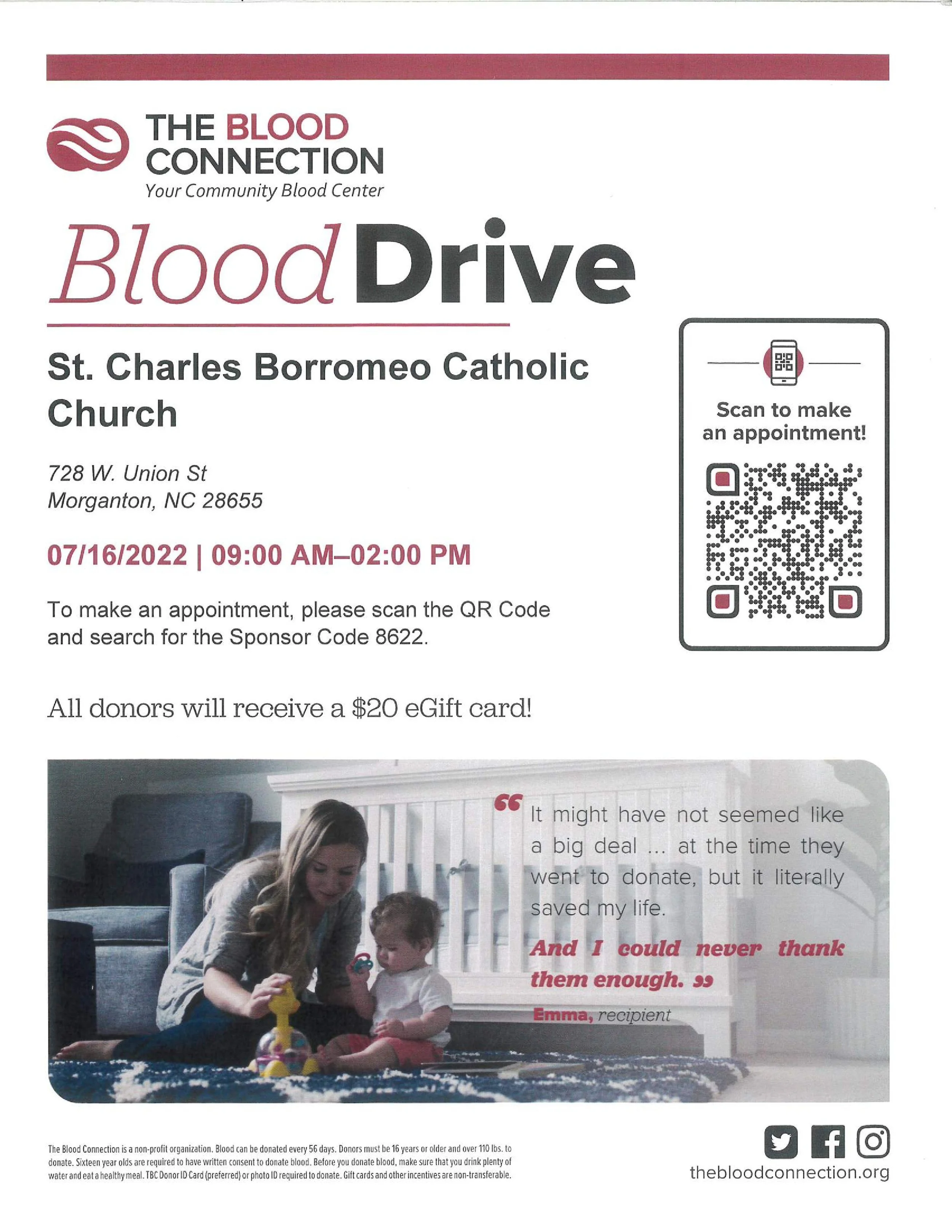 Blood Drive Sponsored by the Knights of Columbus & The Blood Connection ...