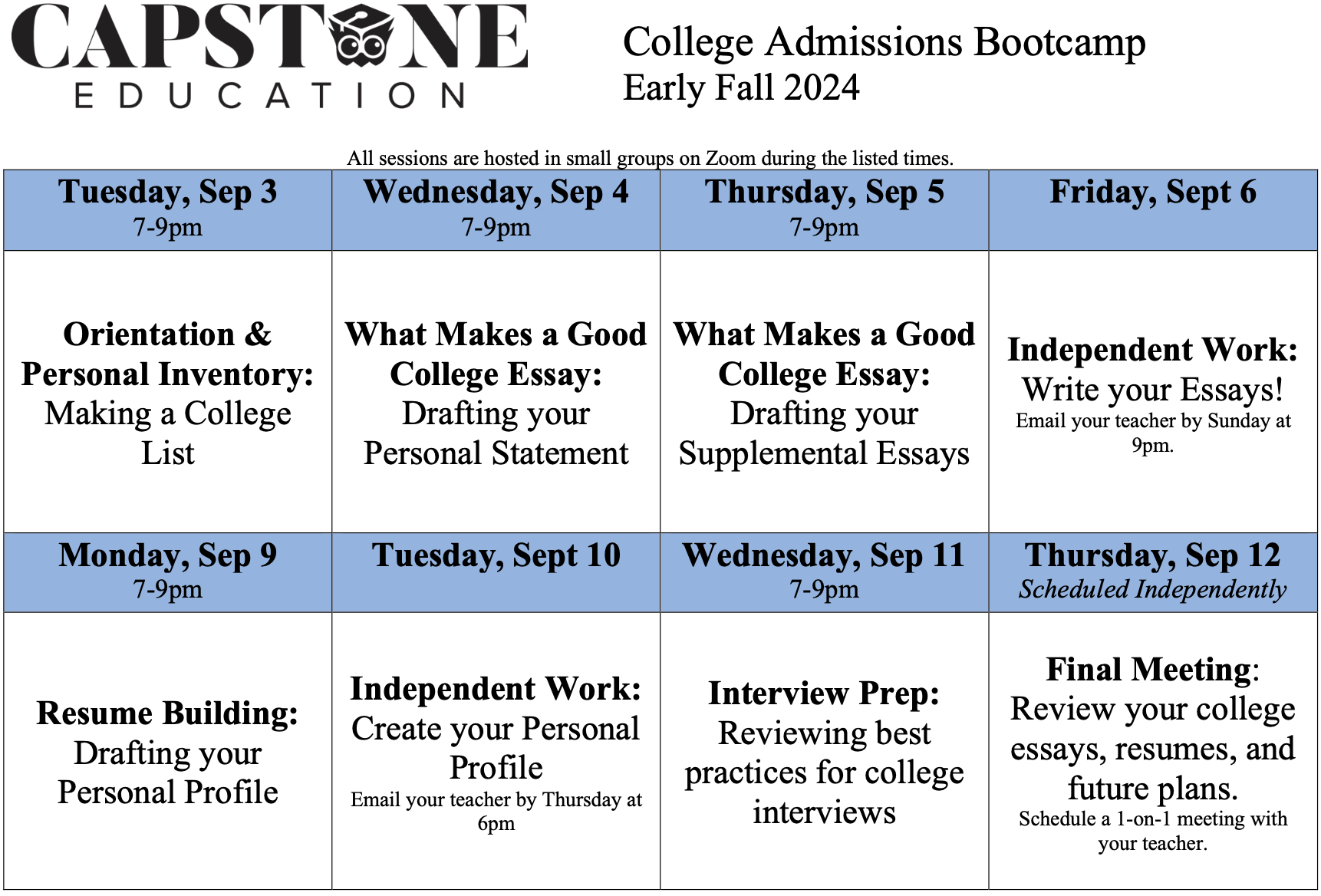College Admissions — Capstone Education