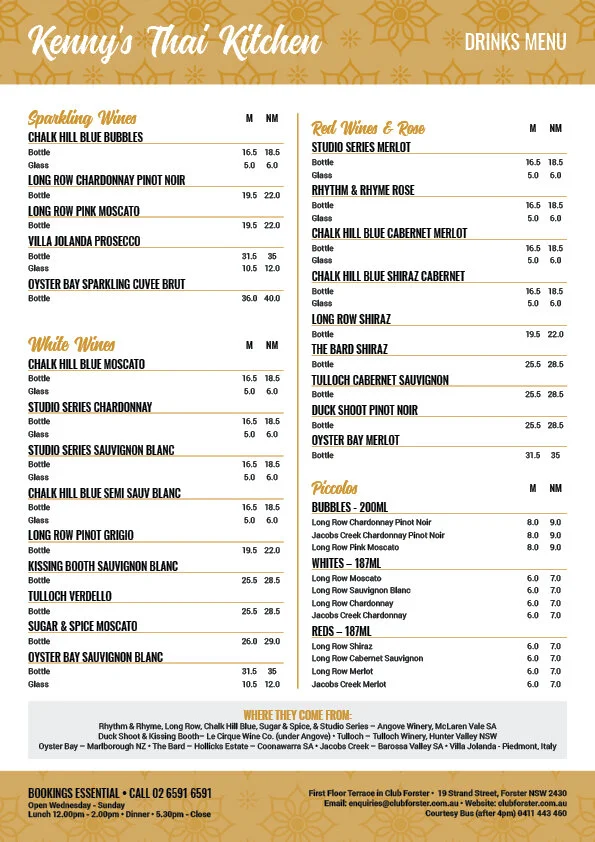 Kenny's Thai Kitchen — Club Forster