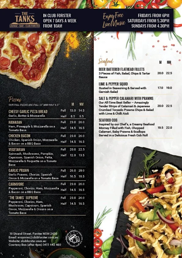 Tanks Café, Bar & Lounge — Club Forster