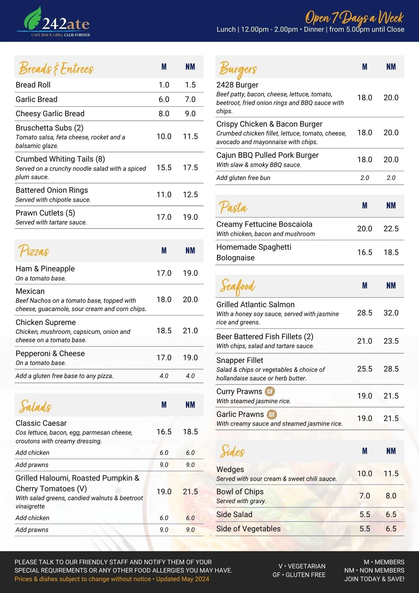 242ate Cafe Bar & Grill — Club Forster