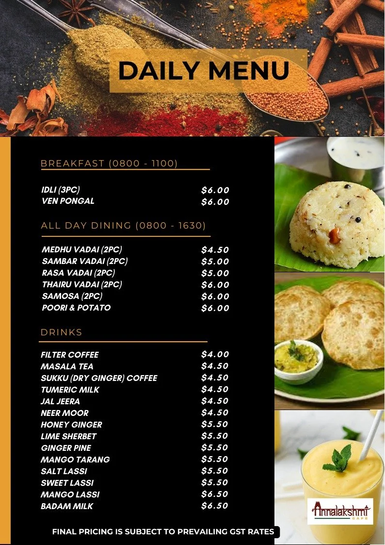 Menu — Annalakshmi