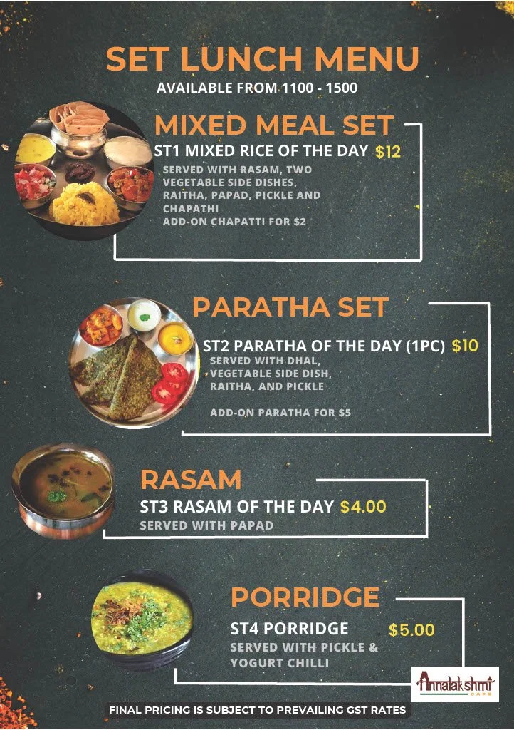 Menu — Annalakshmi