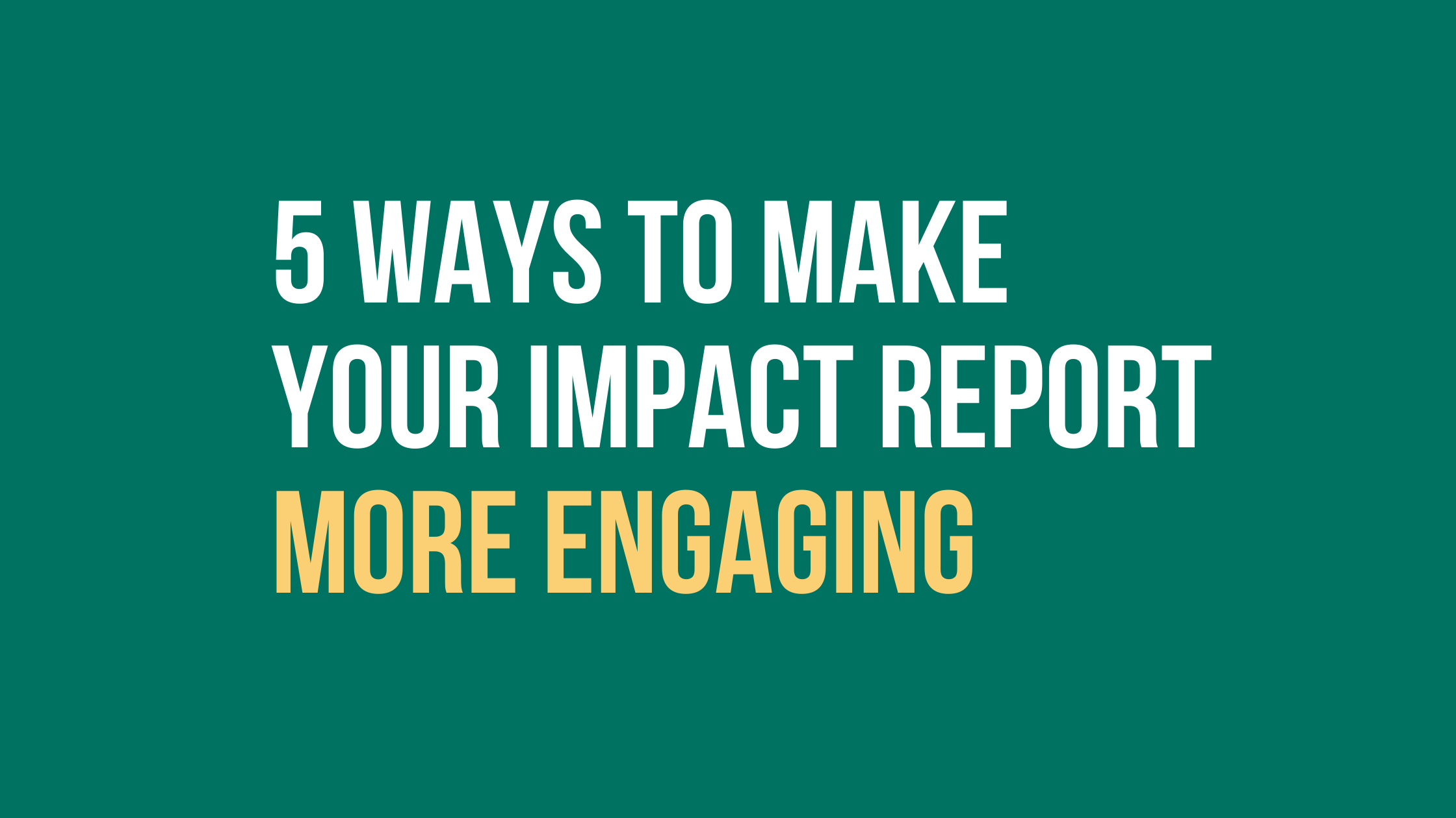 How to create an impactful annual report for your nonprofit — Small ...