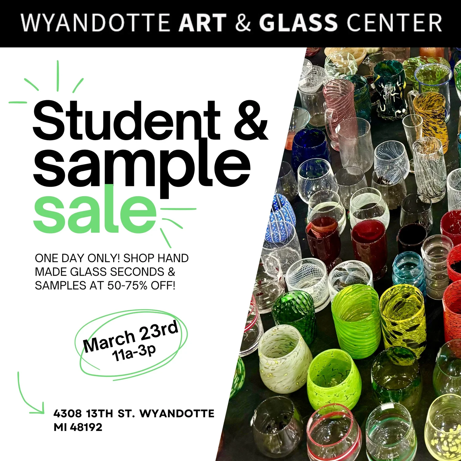 Student & Sample SALE 03.23.25 — WYANDOTTE ART & GLASS CENTER