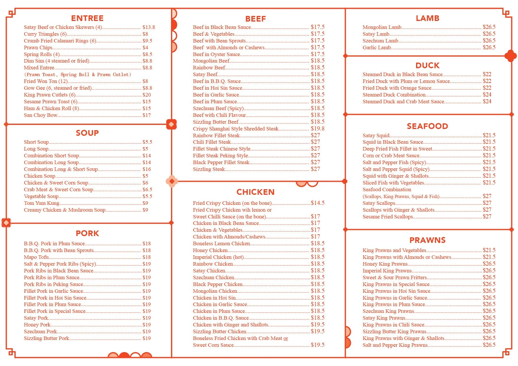 Menu — Golden Island Chinese Take Away