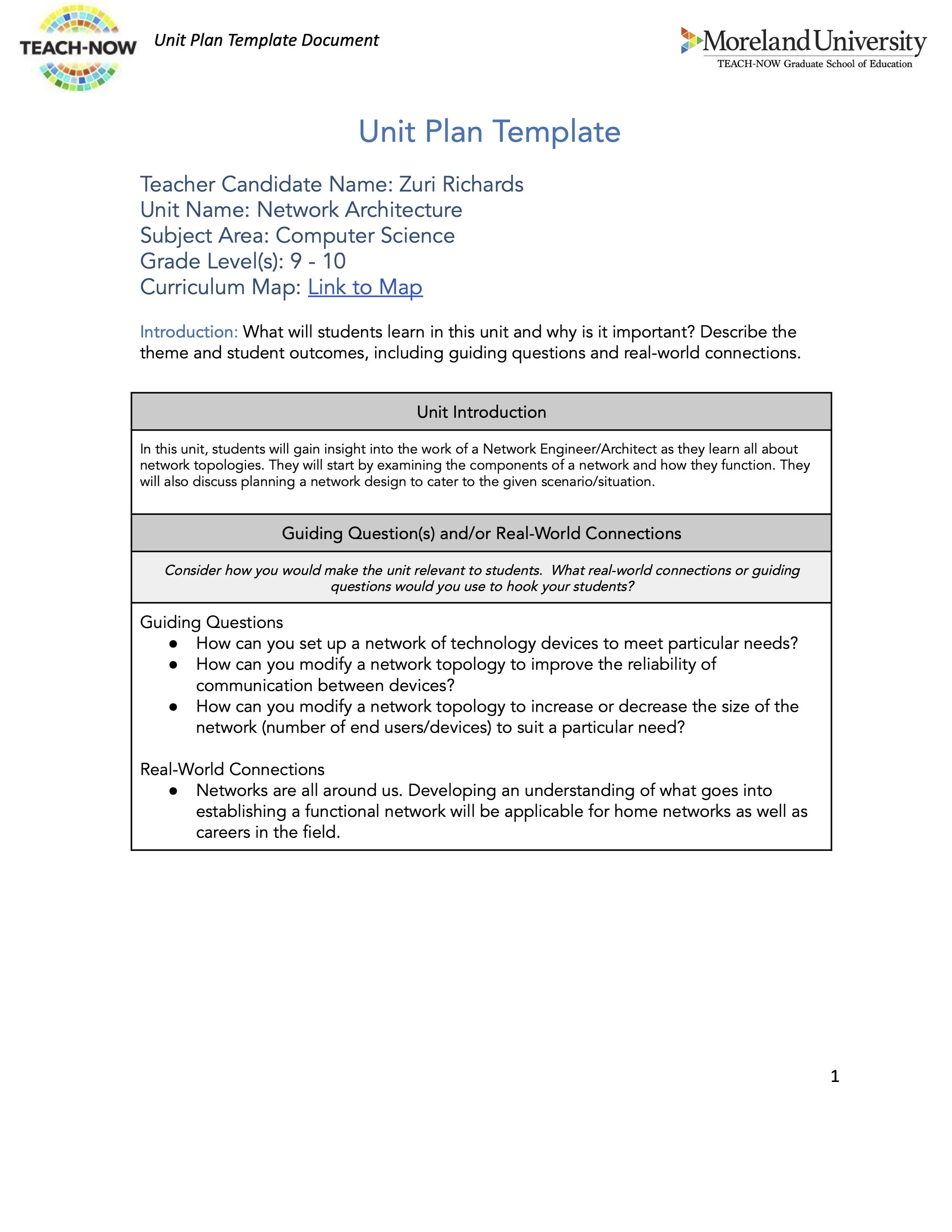 Instructional Planning — Richards Education Portfolio