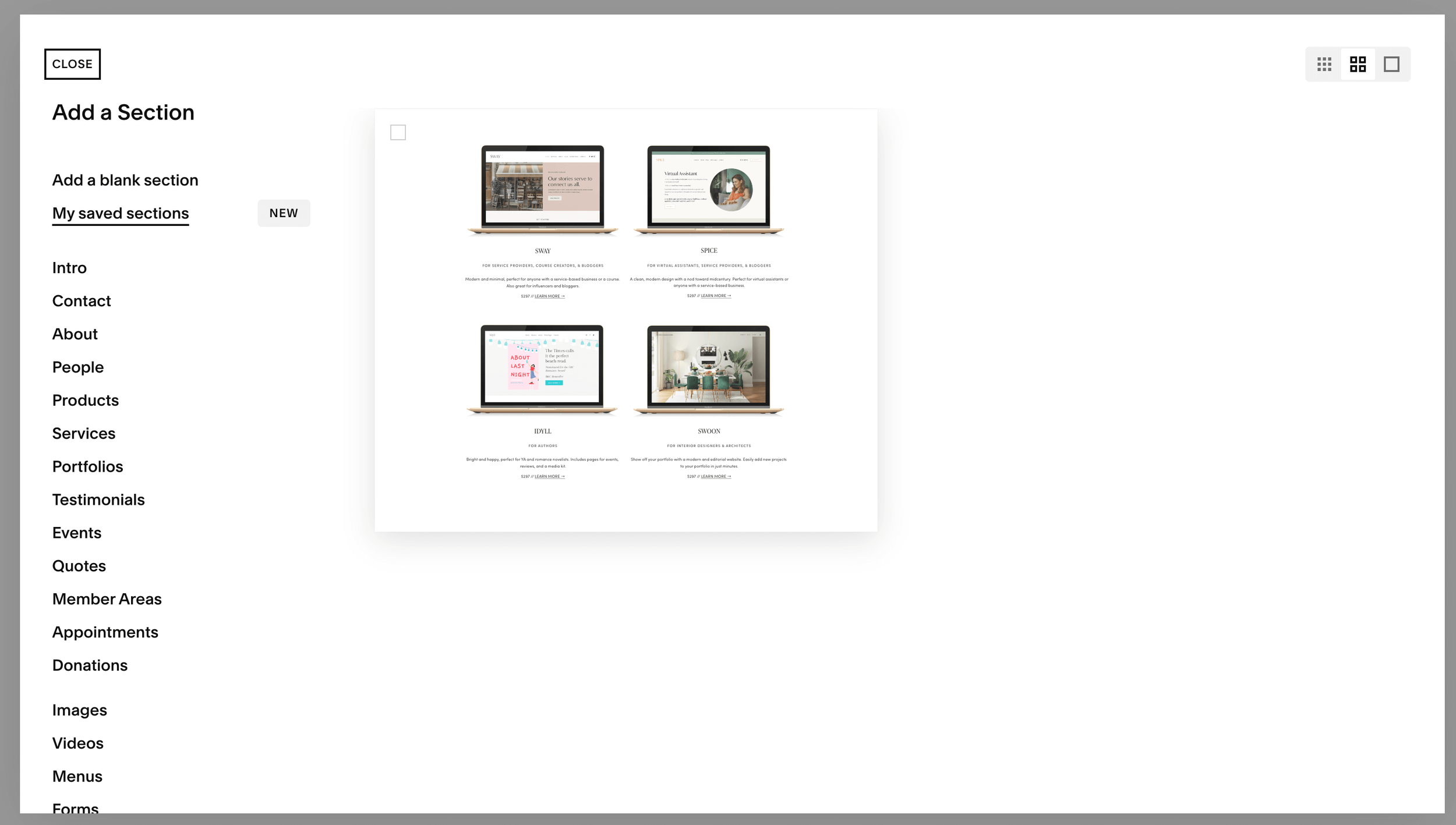 New Feature! Saved Sections in Squarespace — Squarespace Web Design
