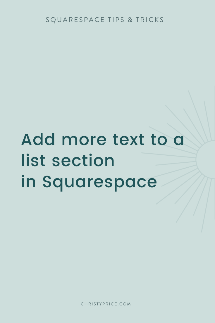 How to Add More Text to a List Section (Auto Layout) in Squarespace ...