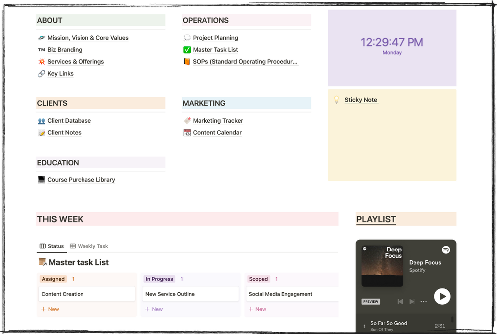 Notion Business Hub Dashboard | Organize & Grow Your Business — BizMagic
