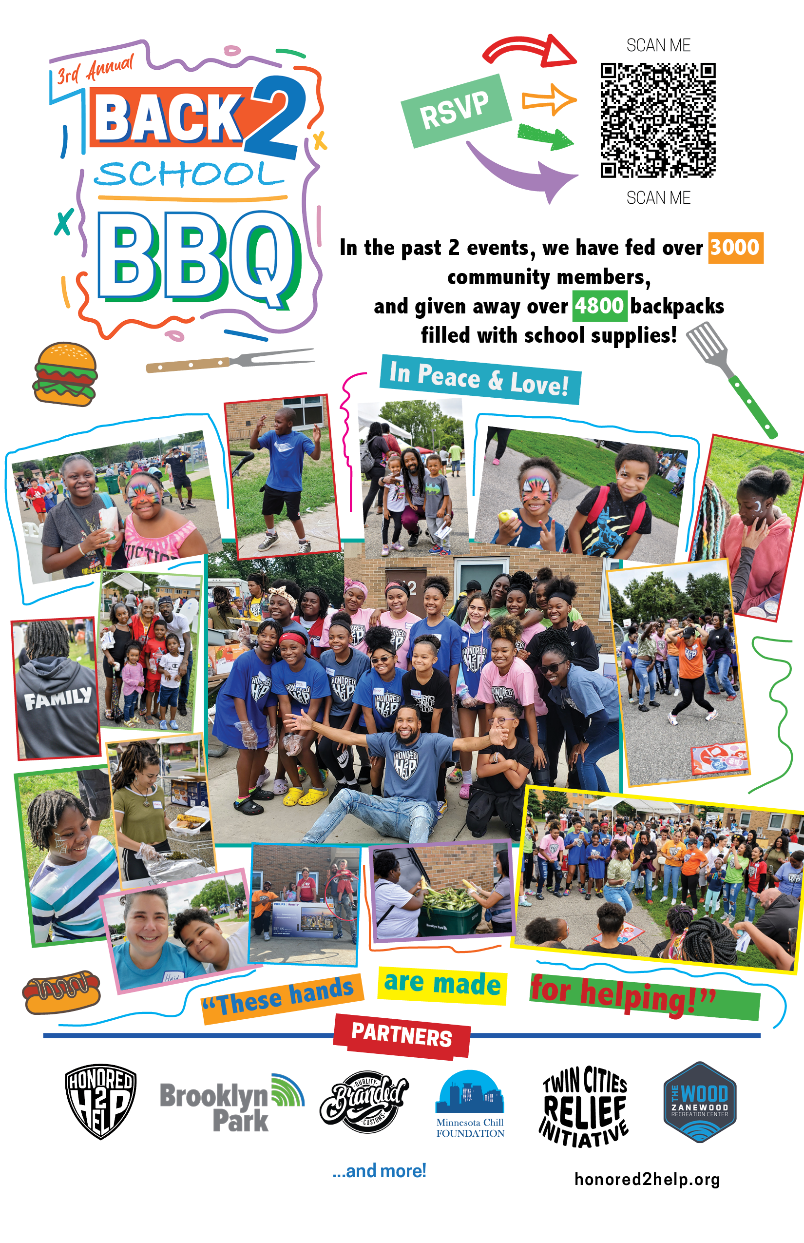 3rd Annual Back 2 School BBQ — Honored 2 Help