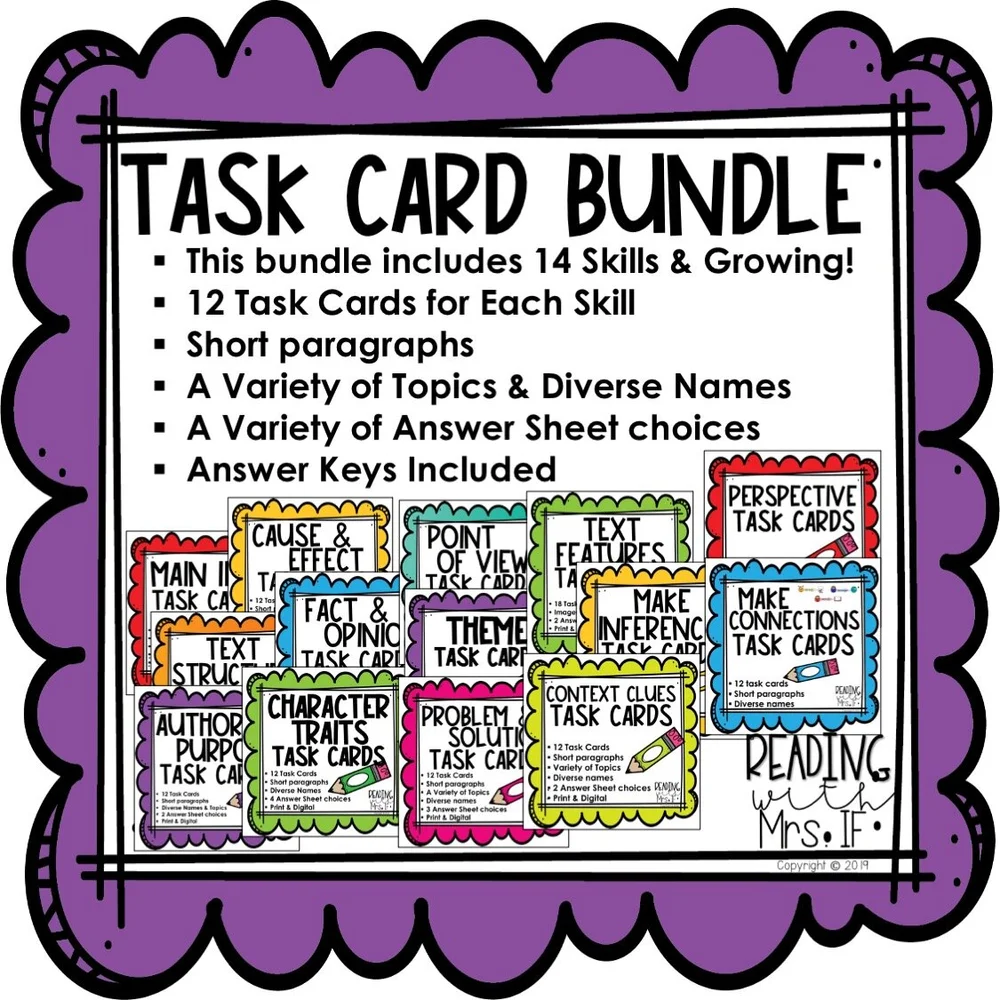 Reading Task Cards: An alternative to the classic worksheet — Reading ...