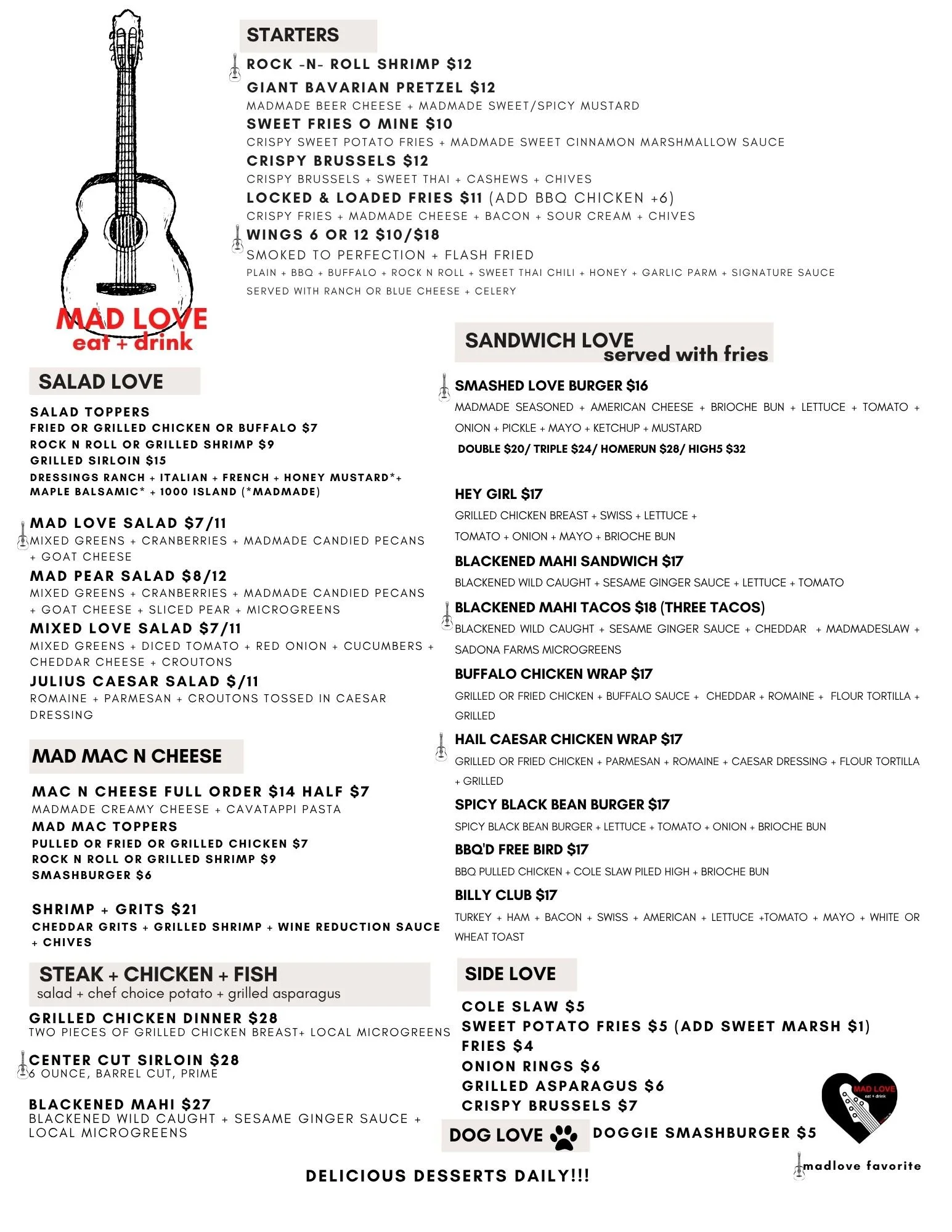 Menu | Discover Delicious Dishes – Order Now — MAD LOVE eat + drink