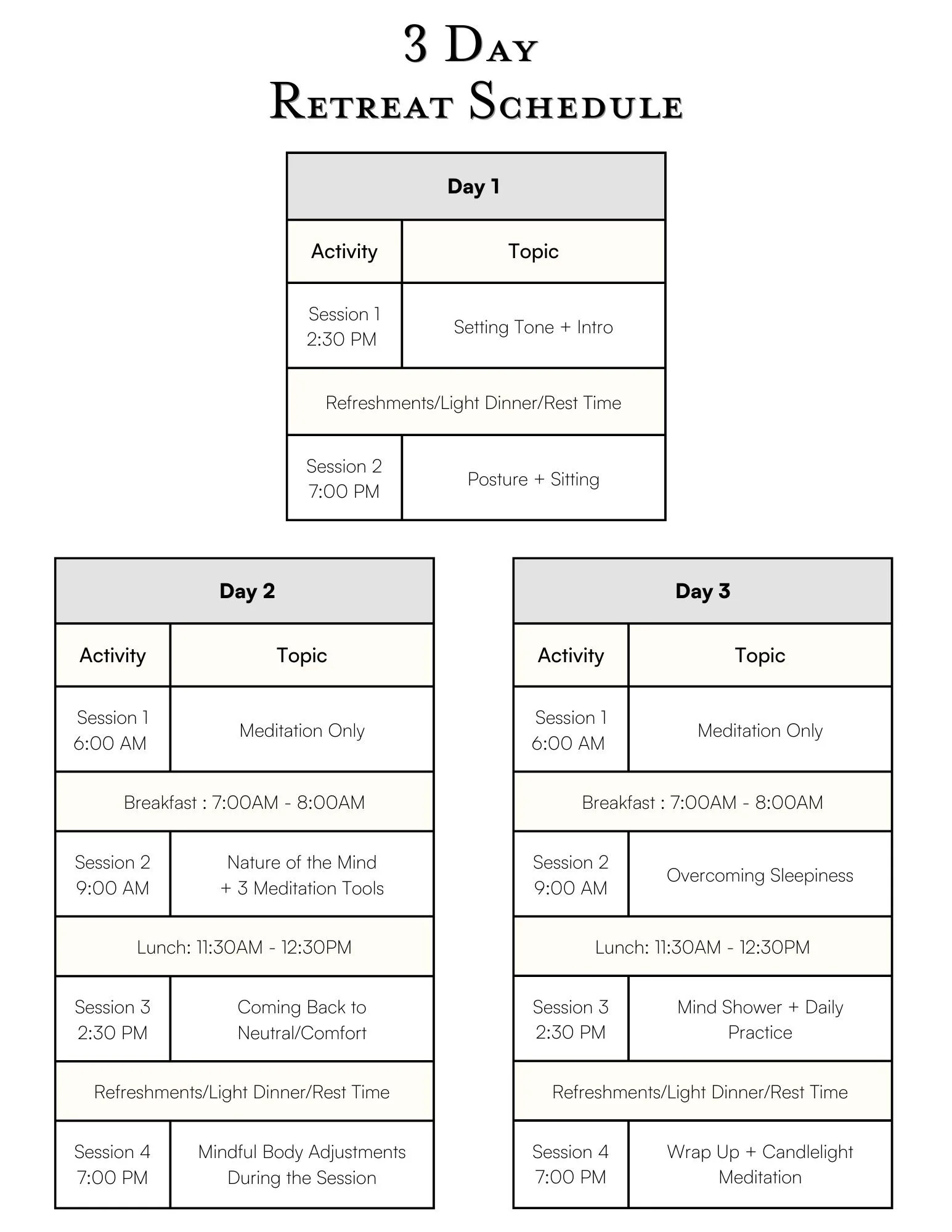 3-Day Retreat — Nick Keomahavong