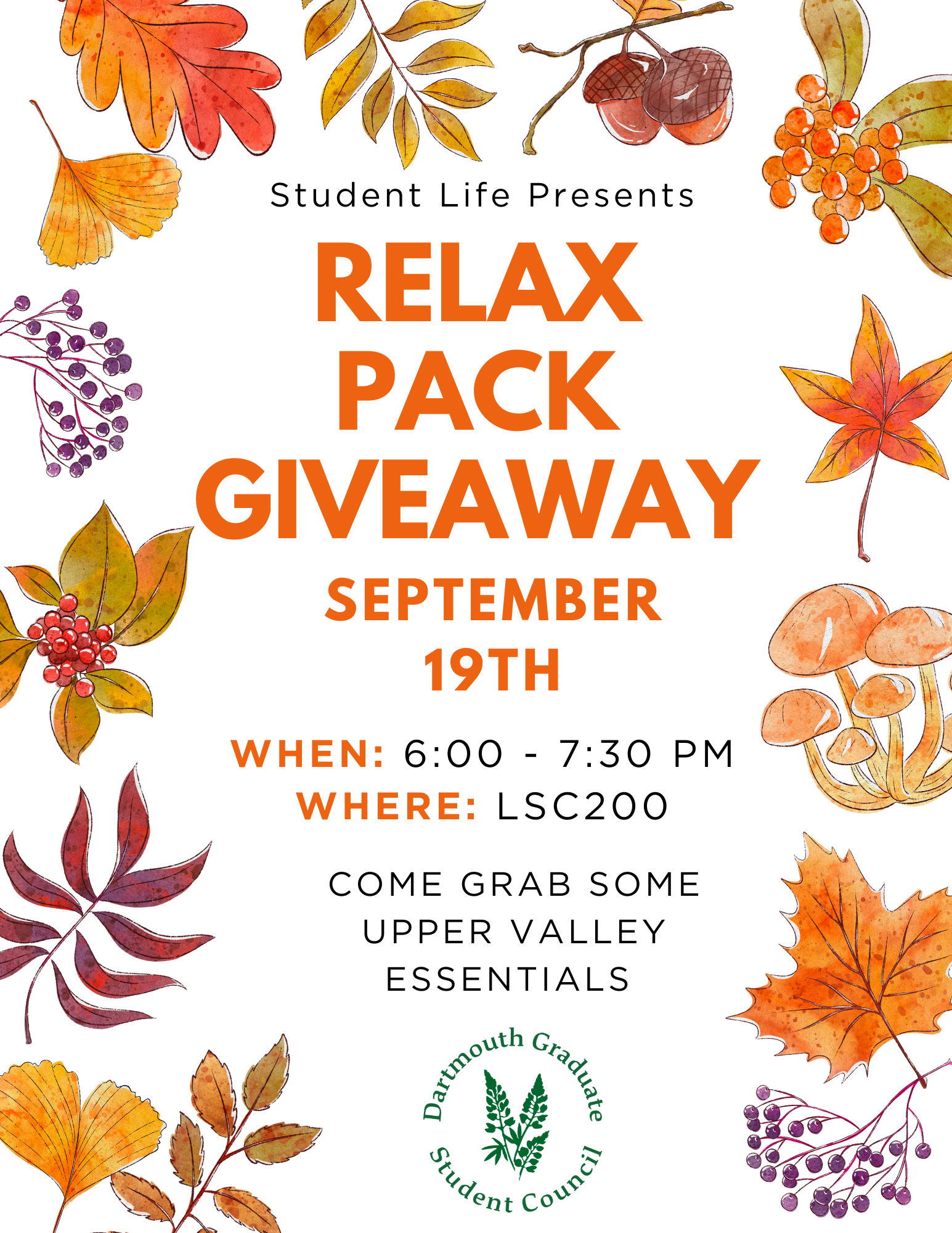 Relax Pack Giveaway — Dartmouth GSC