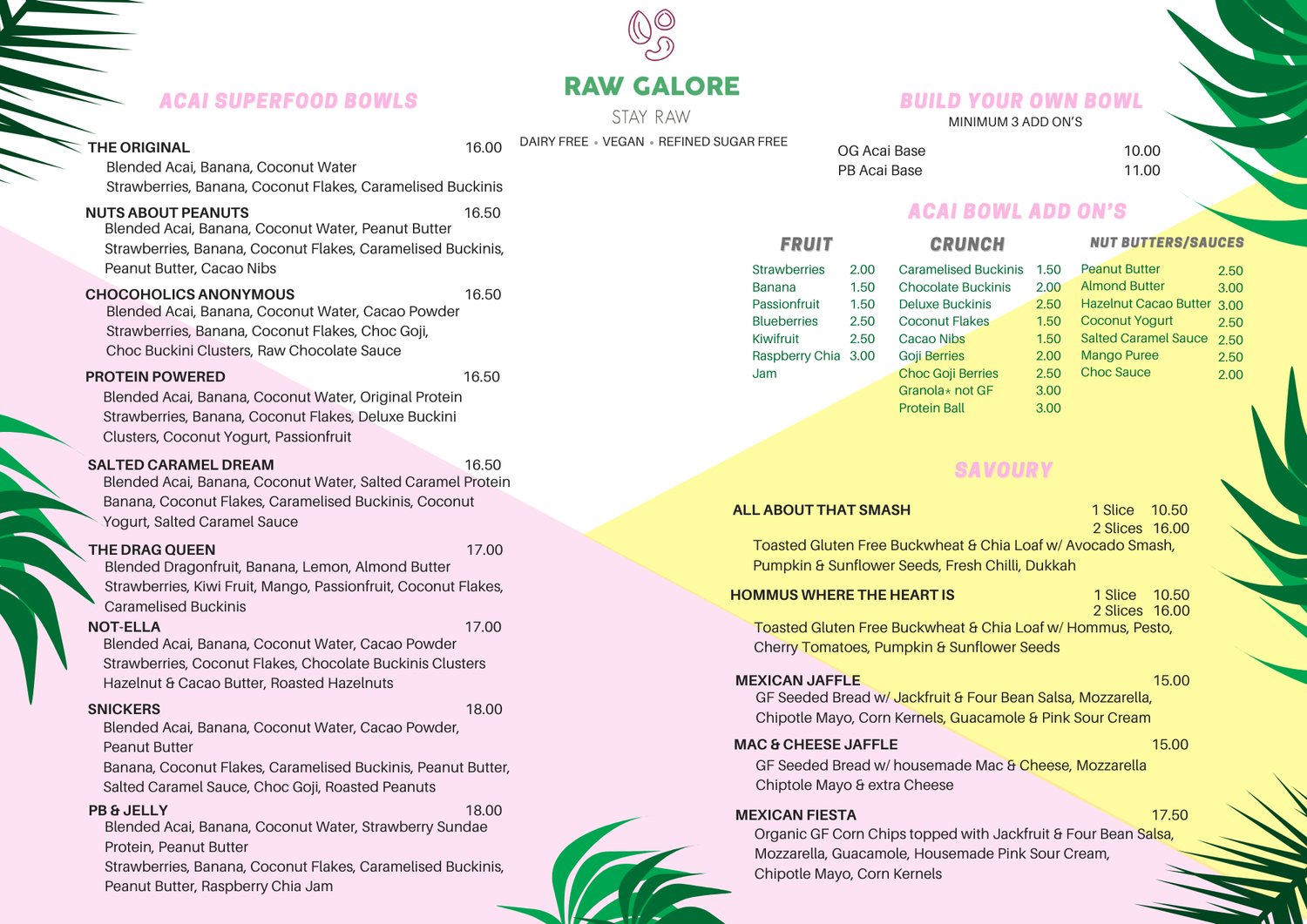 Menu — Raw Galore