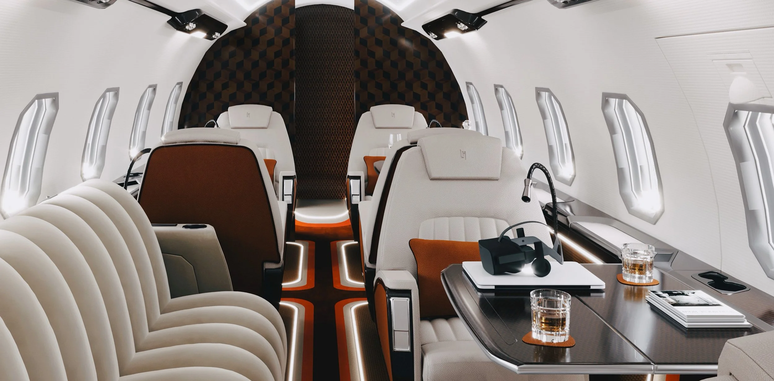 Bombardier Challenger 350 LH Interior Design — Aurora Aero Design