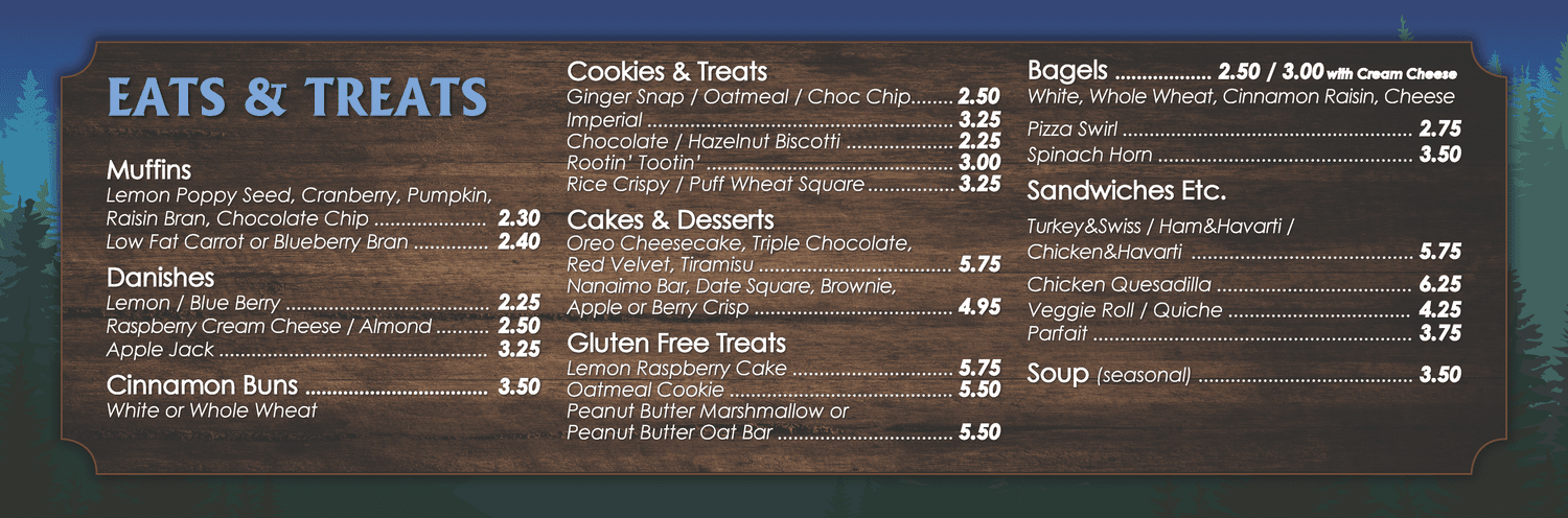 Mountain Bean Menu — Contact and Hours