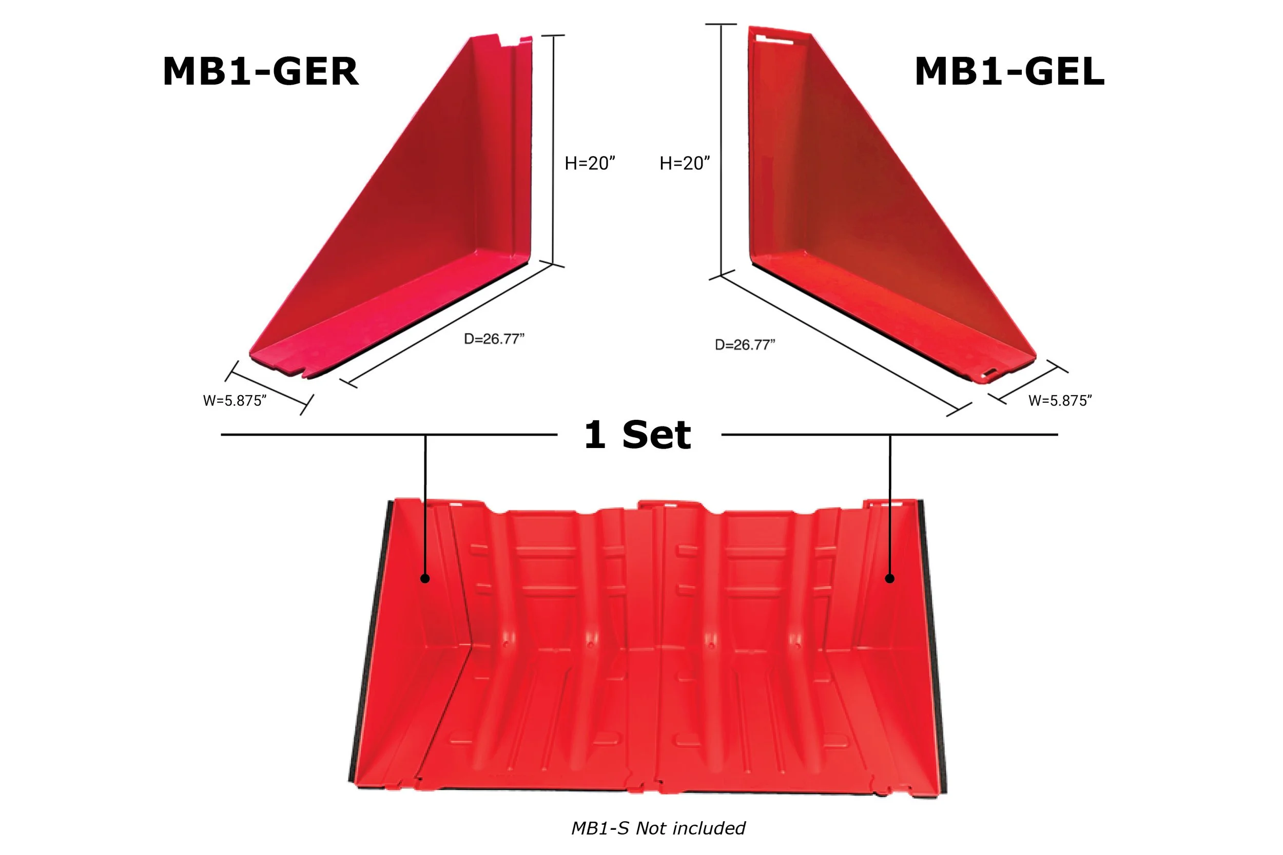 Gable End Set | 20" Tall | For Mayim Modular Flood Barrier™ - MB1 ...