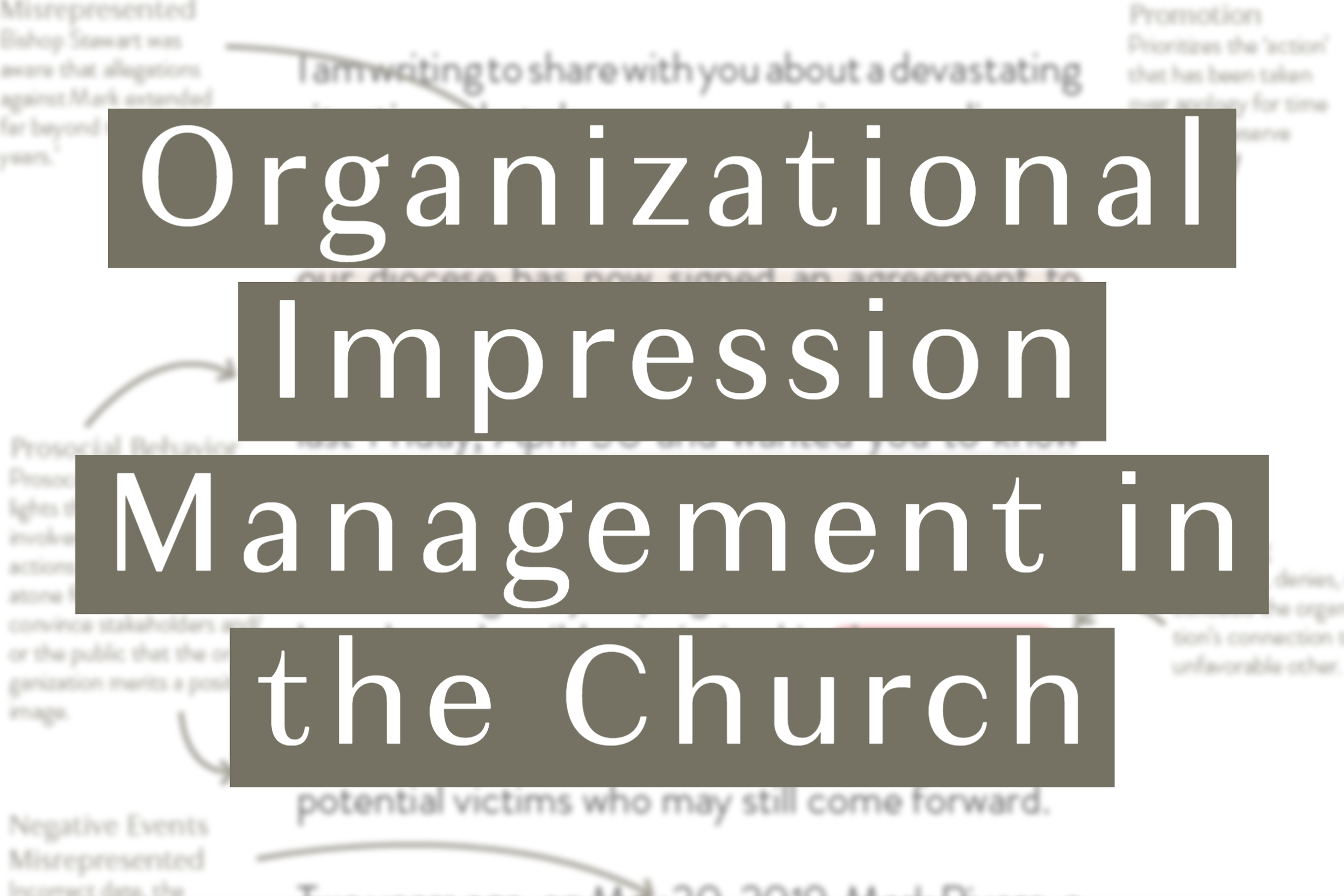 Organizational Impression Management in the Church — ACNAtoo