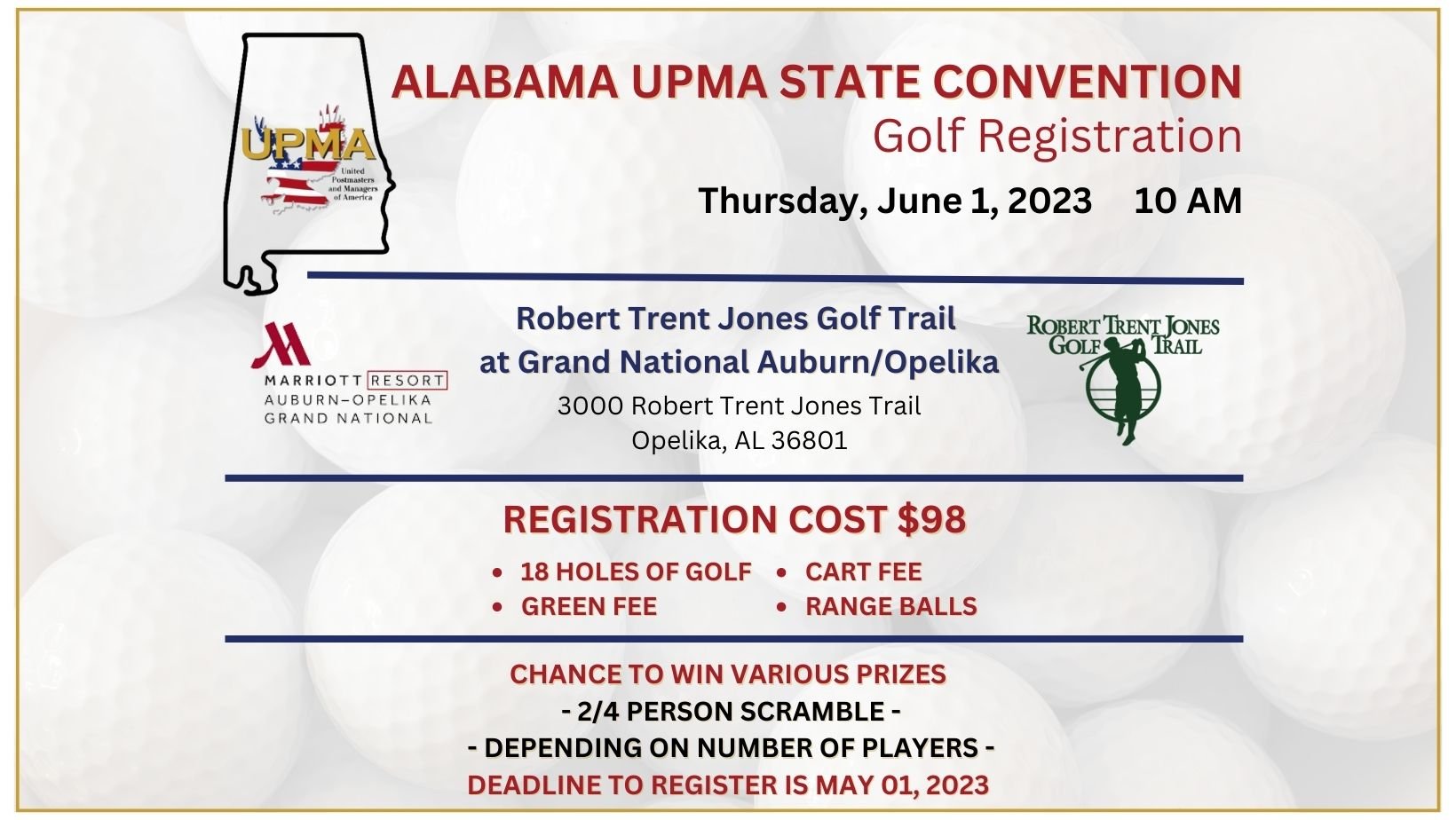 Alabama UPMA Golf Registration — Alabama UPMA