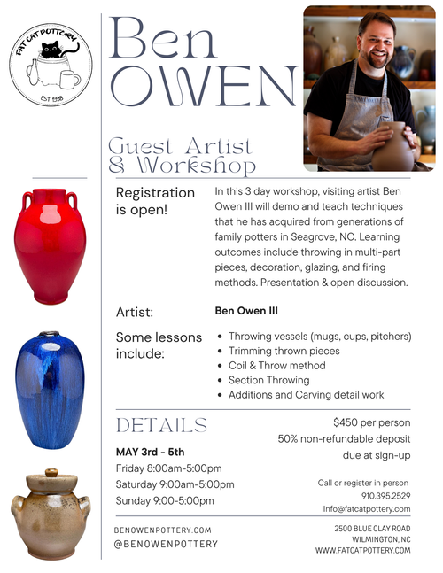 Workshops & Events — Fat Cat Pottery