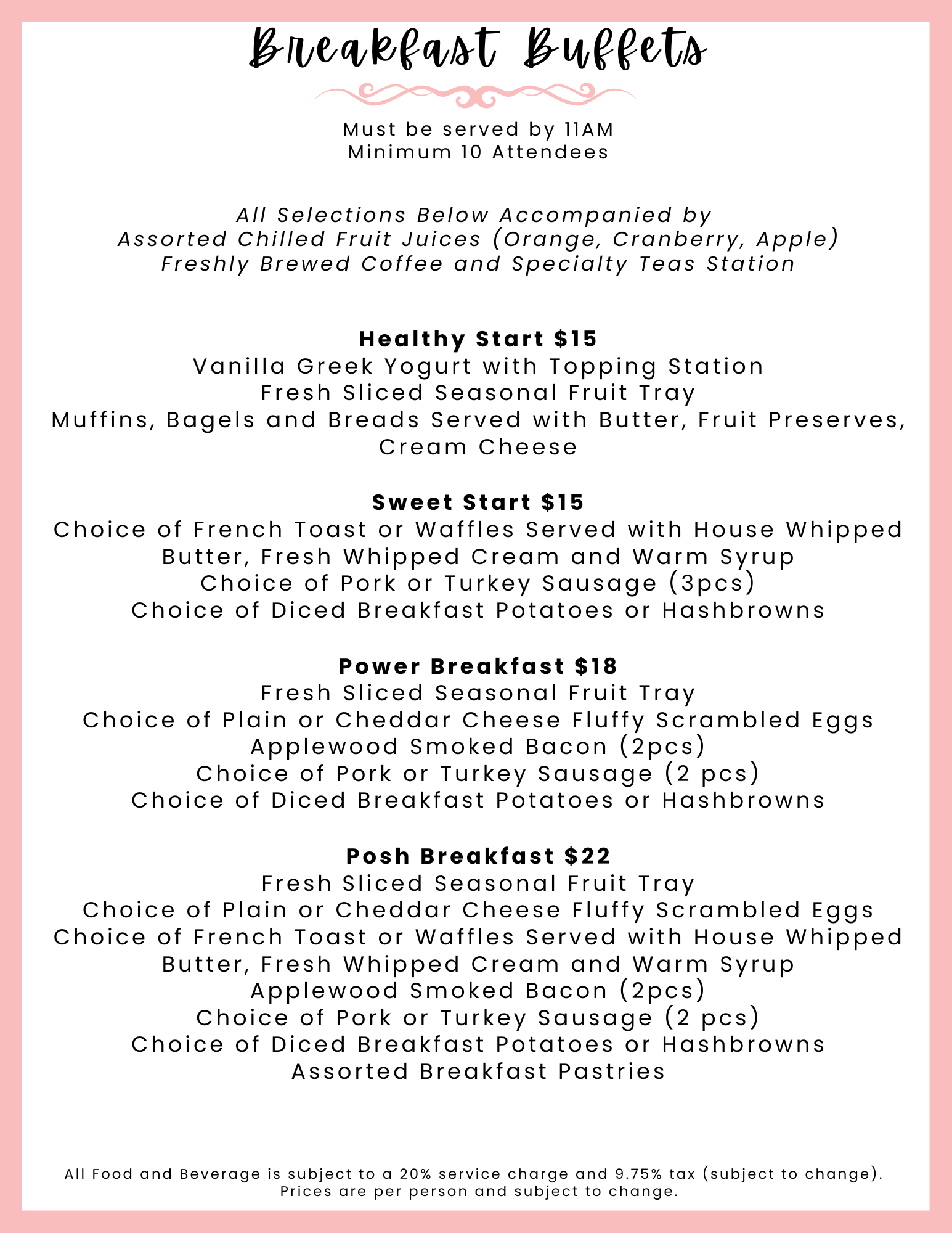 Catering Menus — Posh Banquets & Event Center