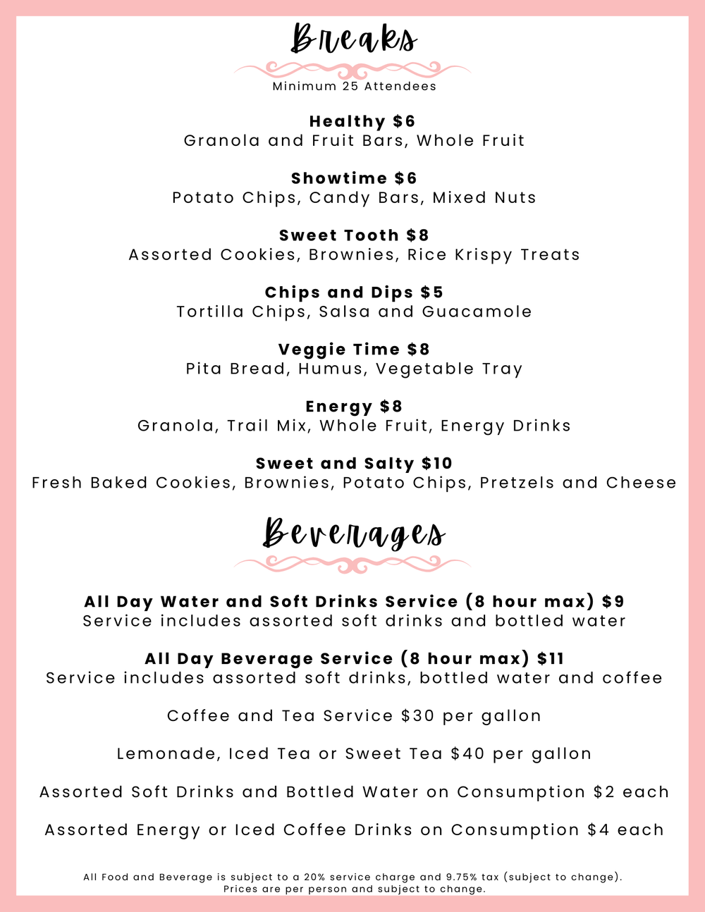 Catering Menus — Posh Banquets & Event Center