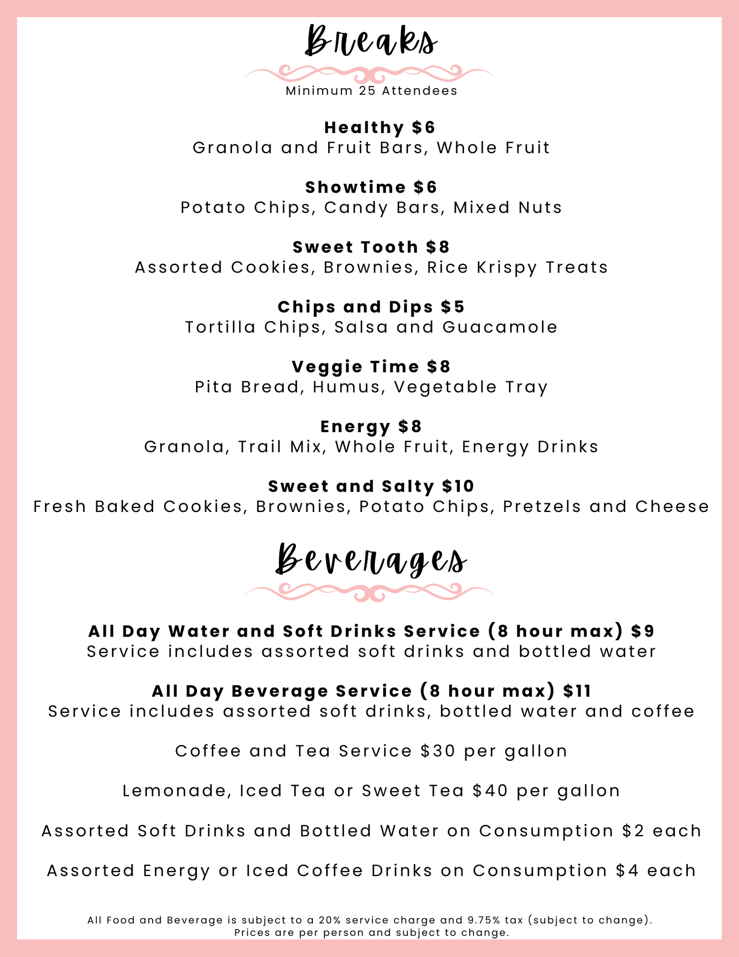 Catering Menus — Posh Banquets & Event Center