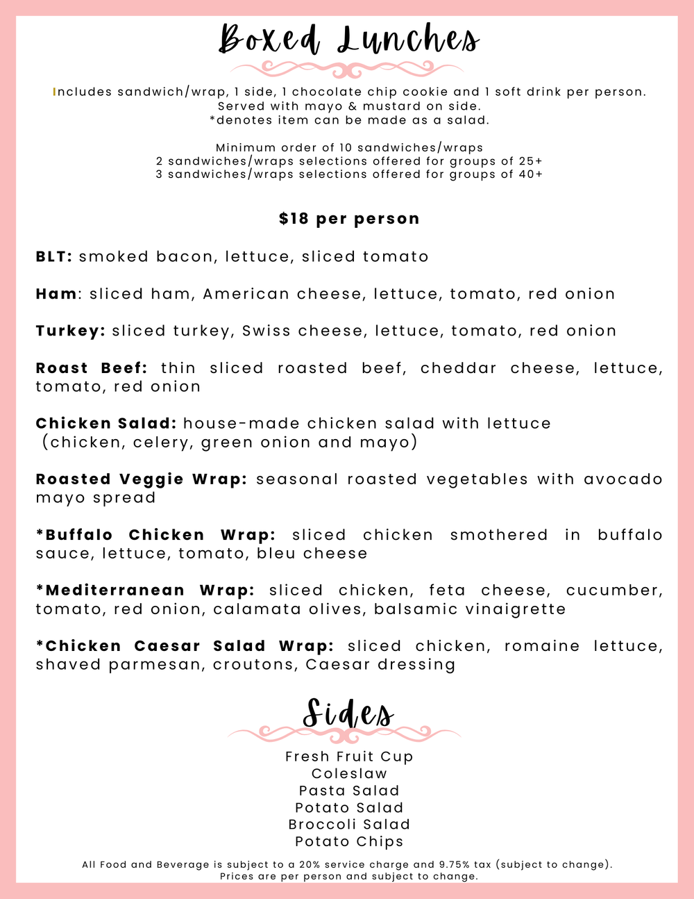 Catering Menus — Posh Banquets & Event Center