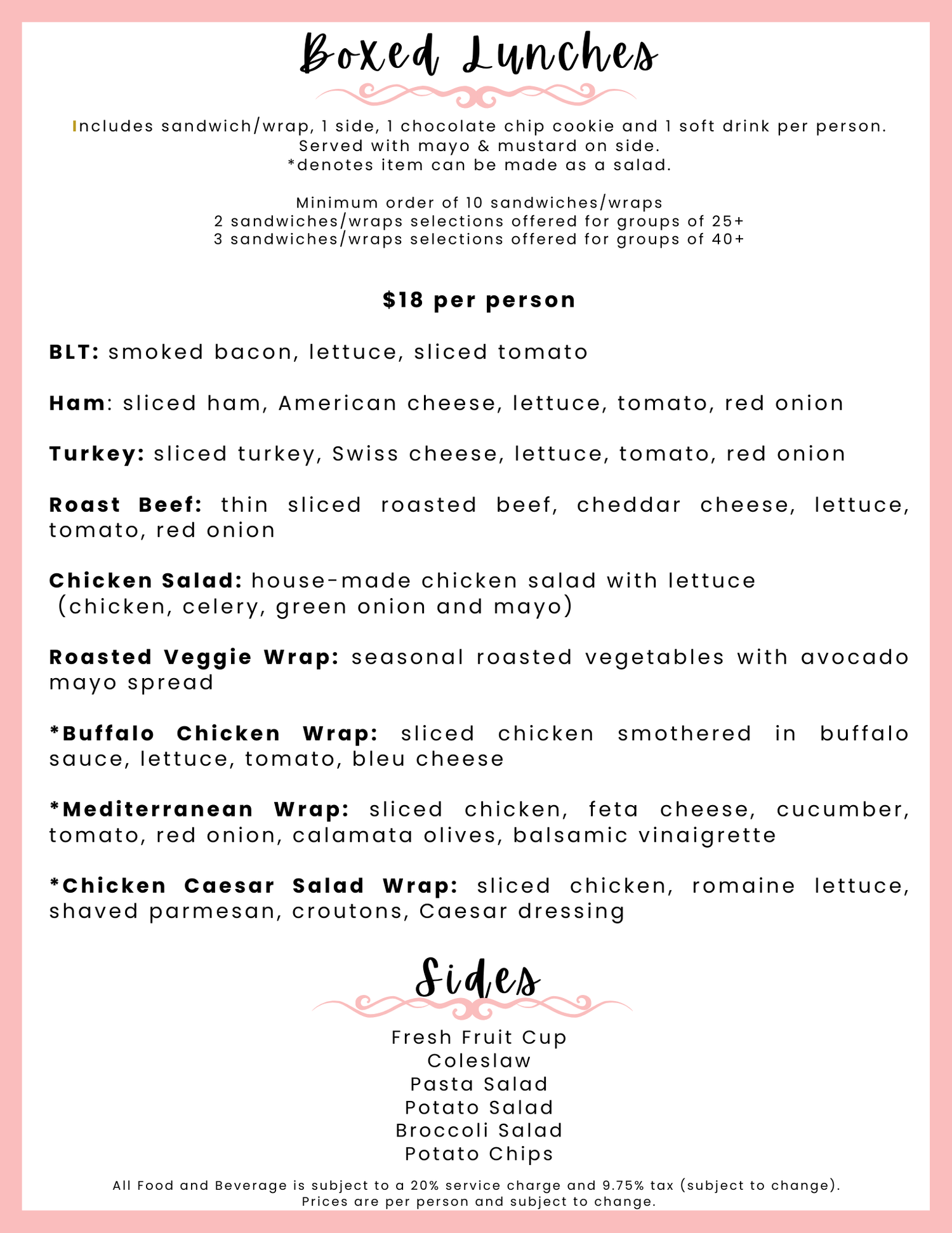 Catering Menus — Posh Banquets & Event Center